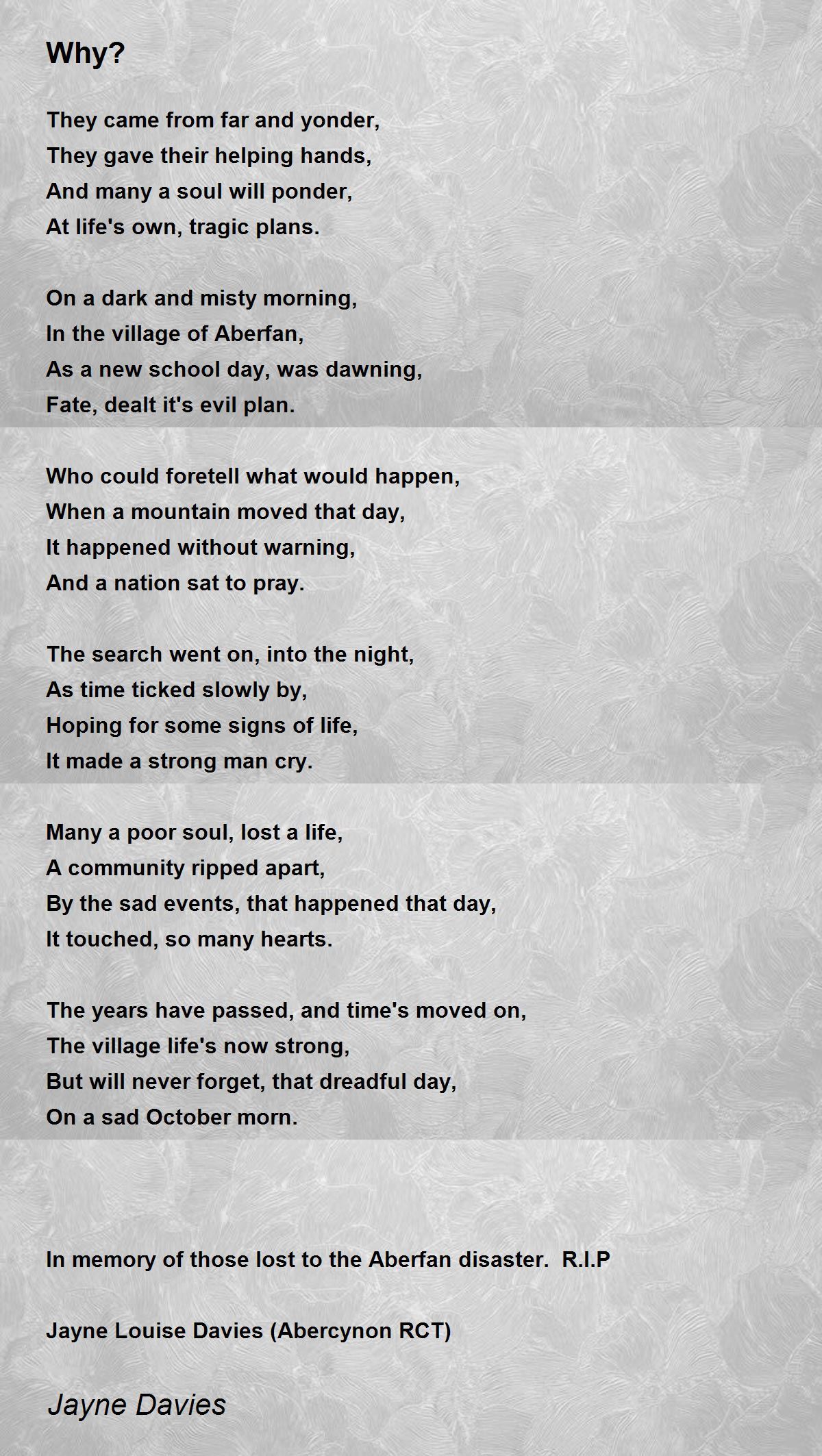 Why? - Why? Poem by Jayne Davies