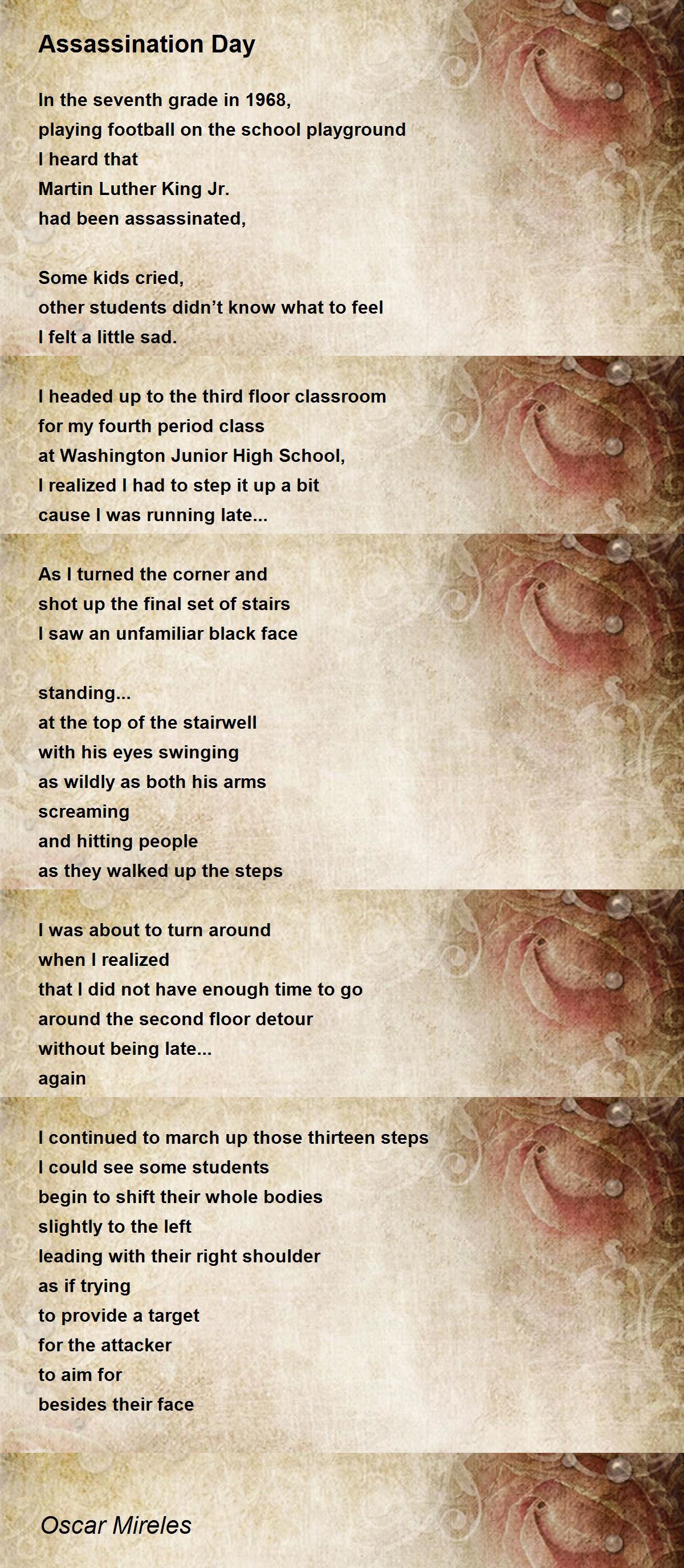 Assassination Day by Oscar Mireles - Assassination Day Poem