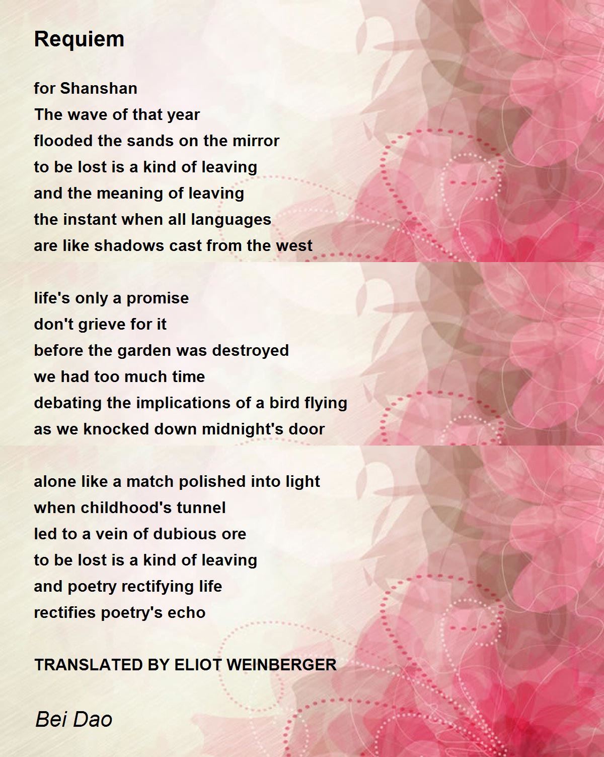 Requiem - Requiem Poem by Bei Dao