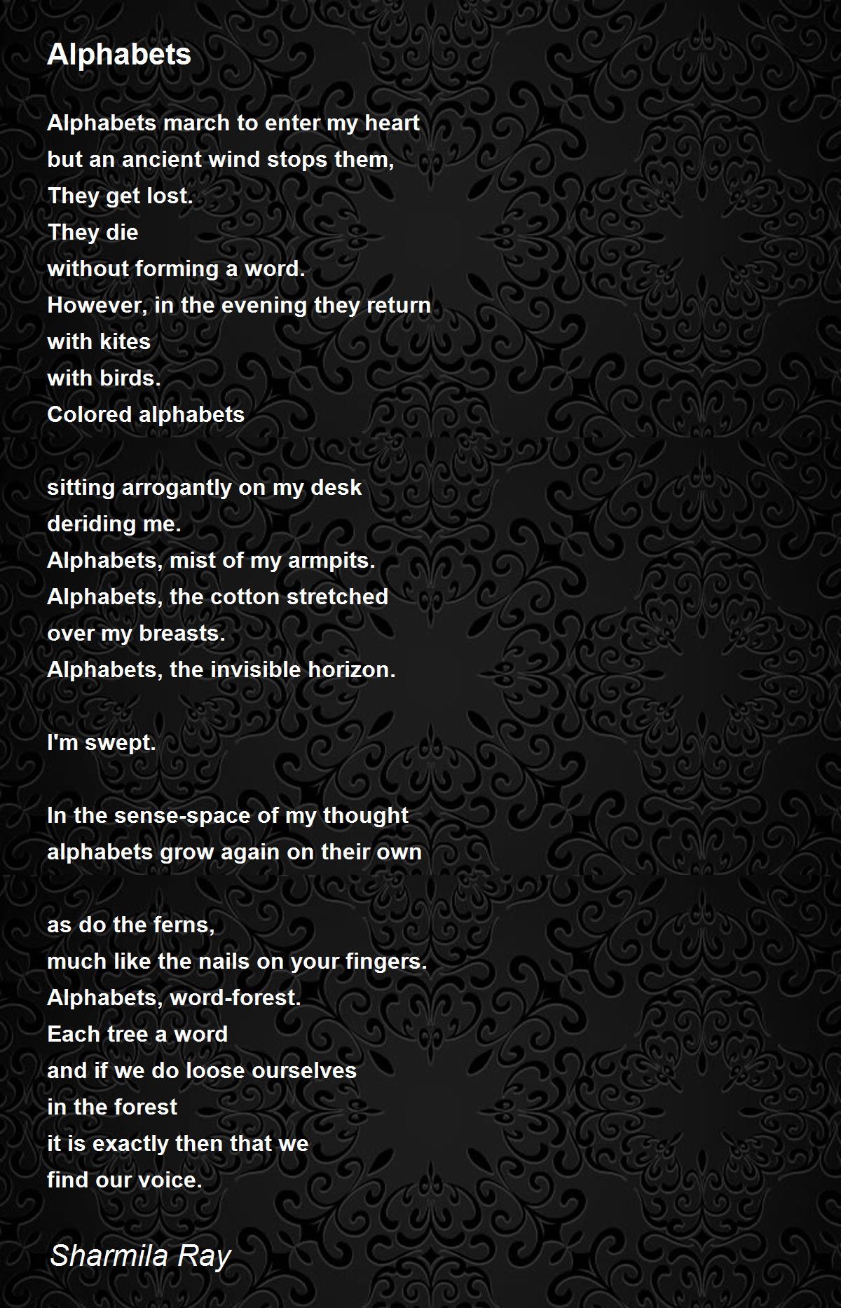 Alphabets by Sharmila Ray - Alphabets Poem