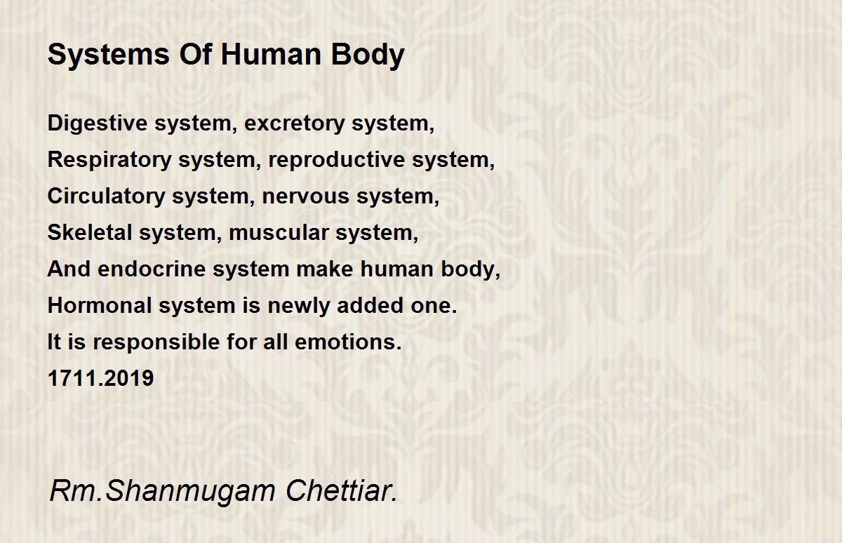 Skeletal And Muscular System Poem | Sitedoct.org