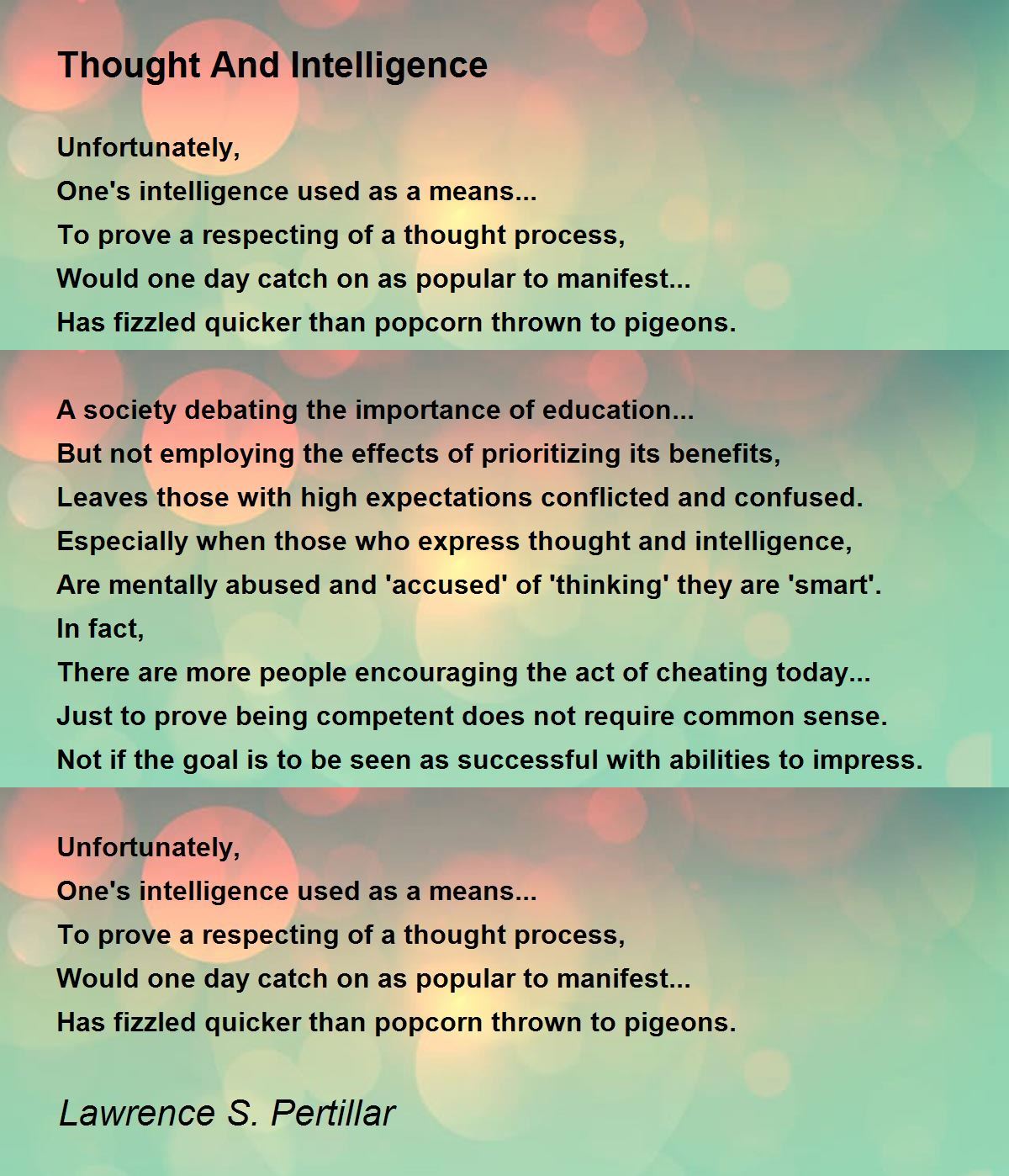 Intellectual Poetry Quotes