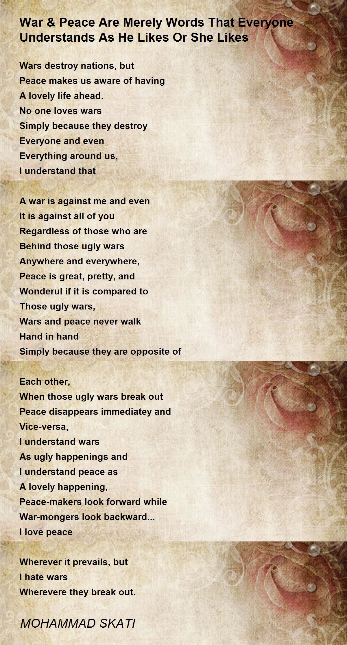 War And Peace Poem