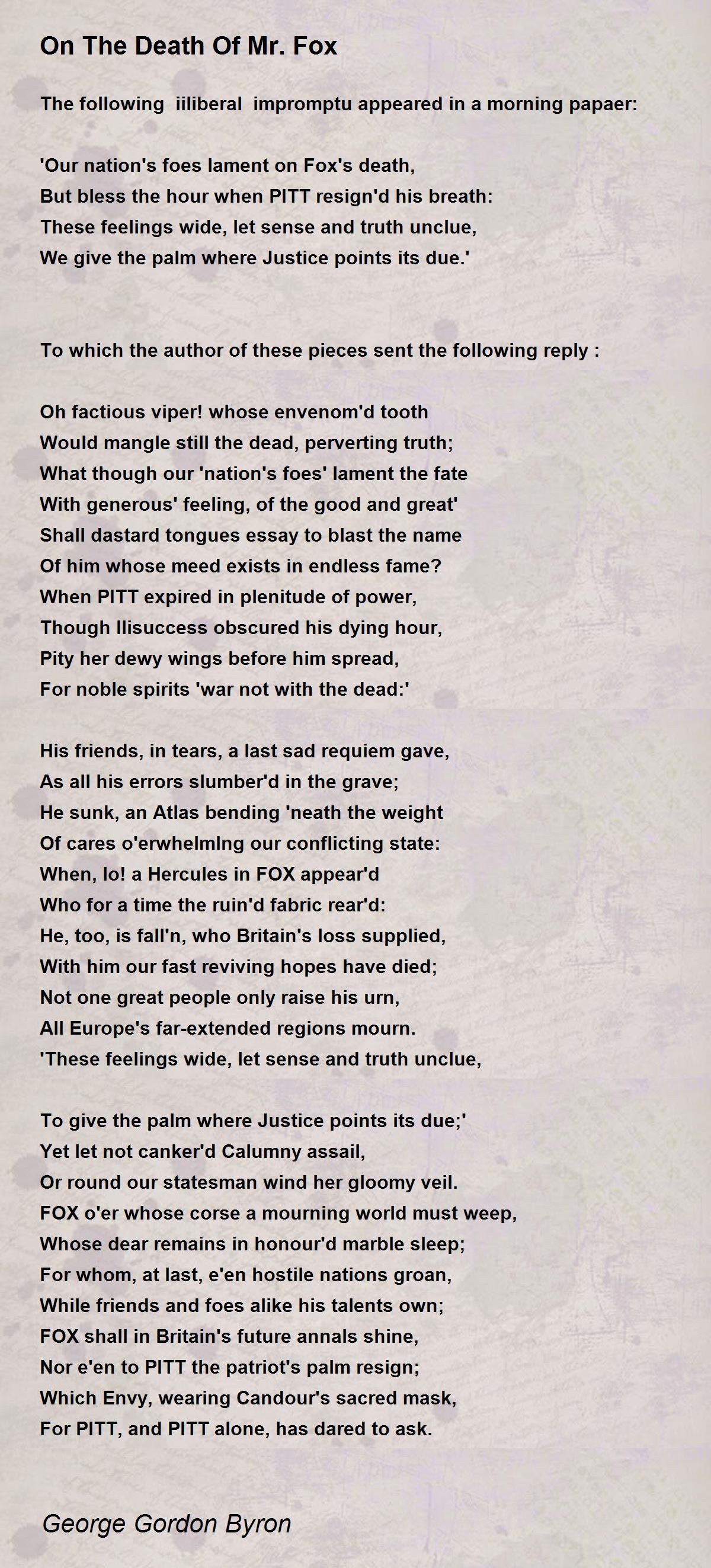Reynard fox poem - Flexspy