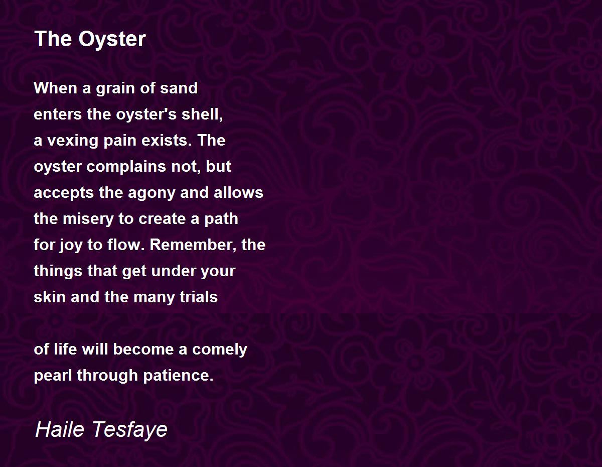 Poem About Oyster And The Pearl at Wanda Hatton blog