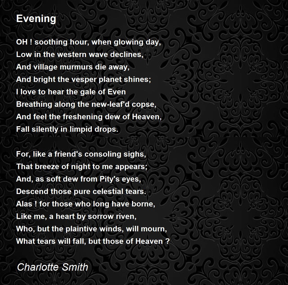 Evening - Evening Poem by Charlotte Smith