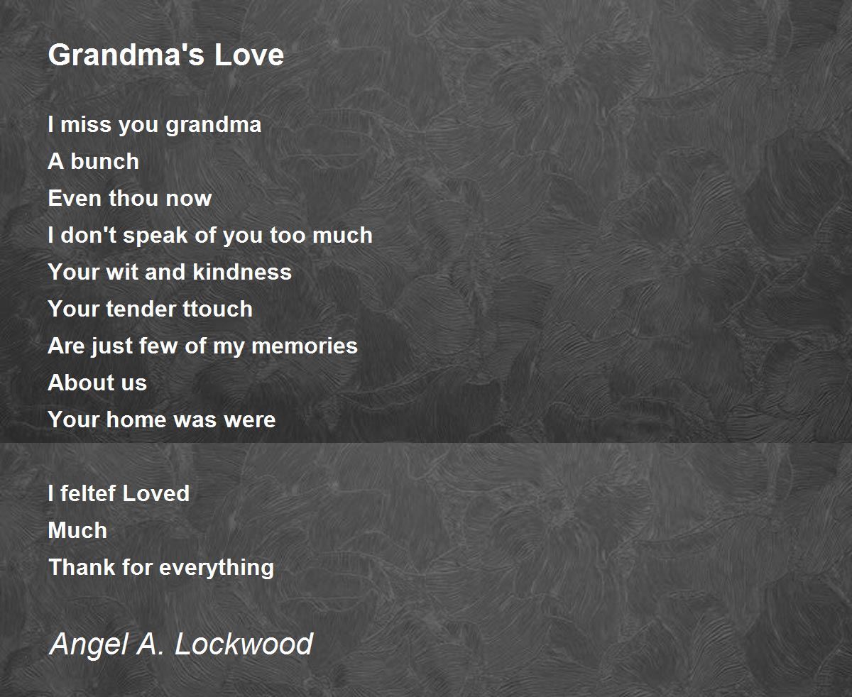 Love Poems For Grandma