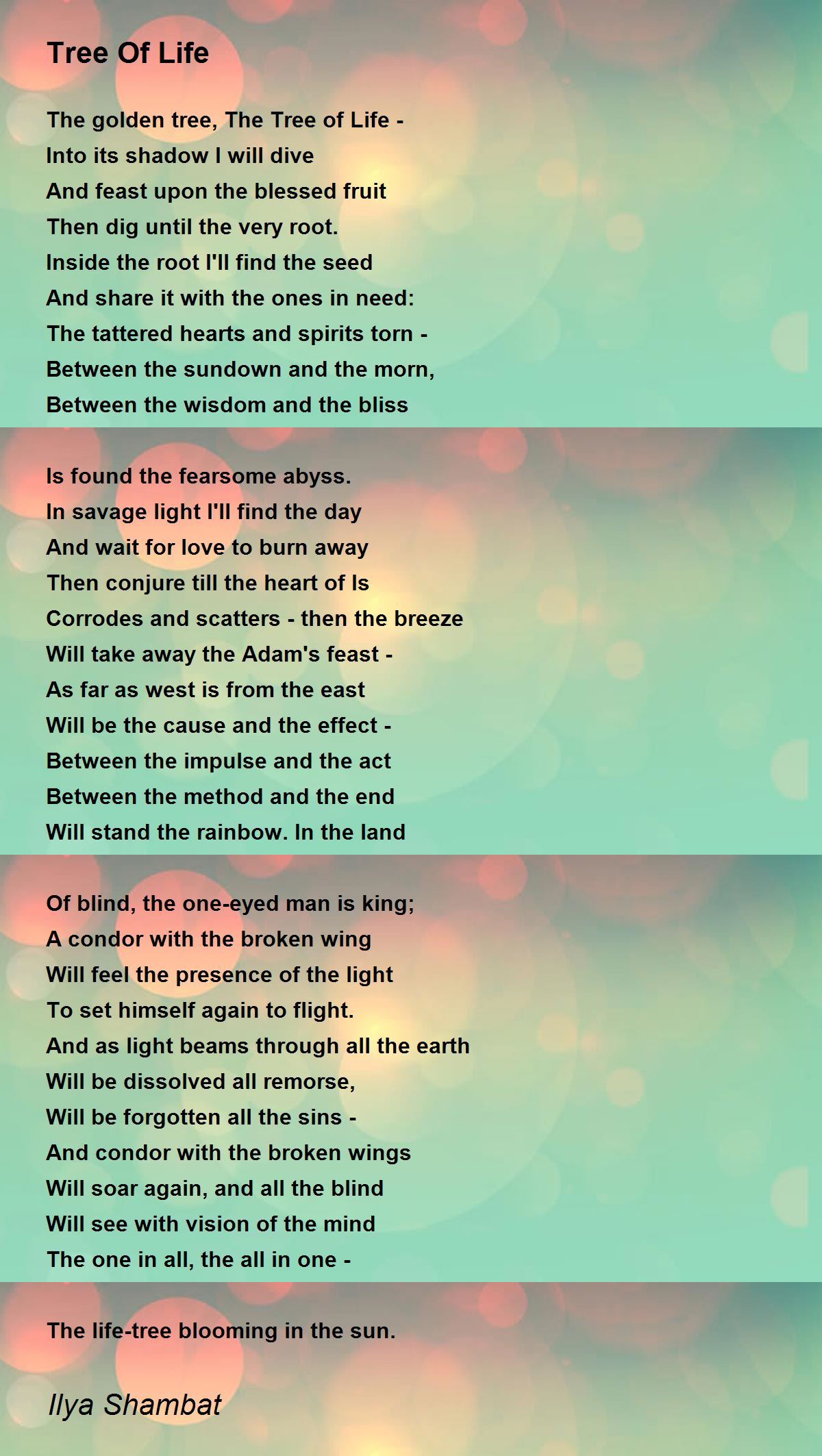 Tree Of Life - Tree Of Life Poem by Ilya Shambat