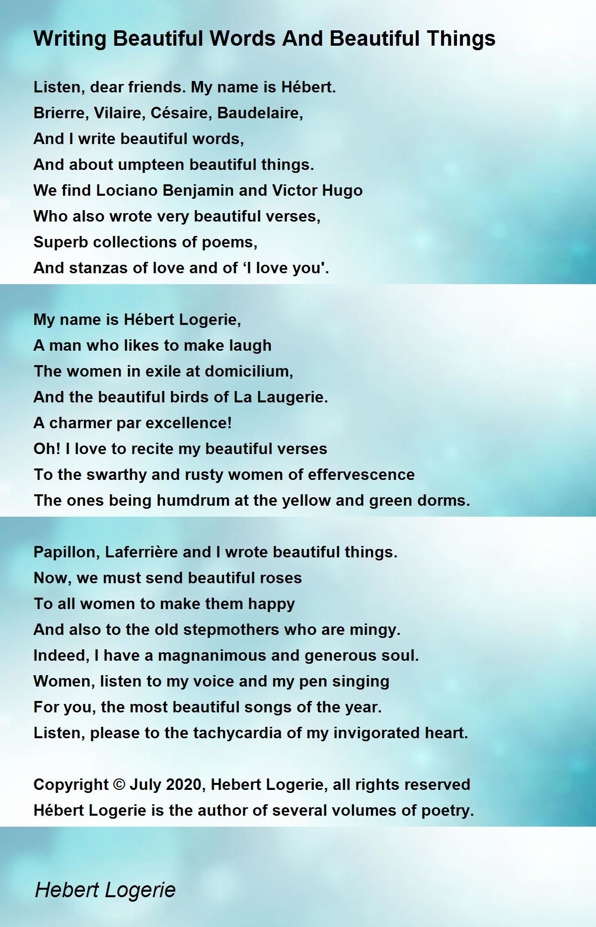 Words For Beautiful Poem | Sitedoct.org
