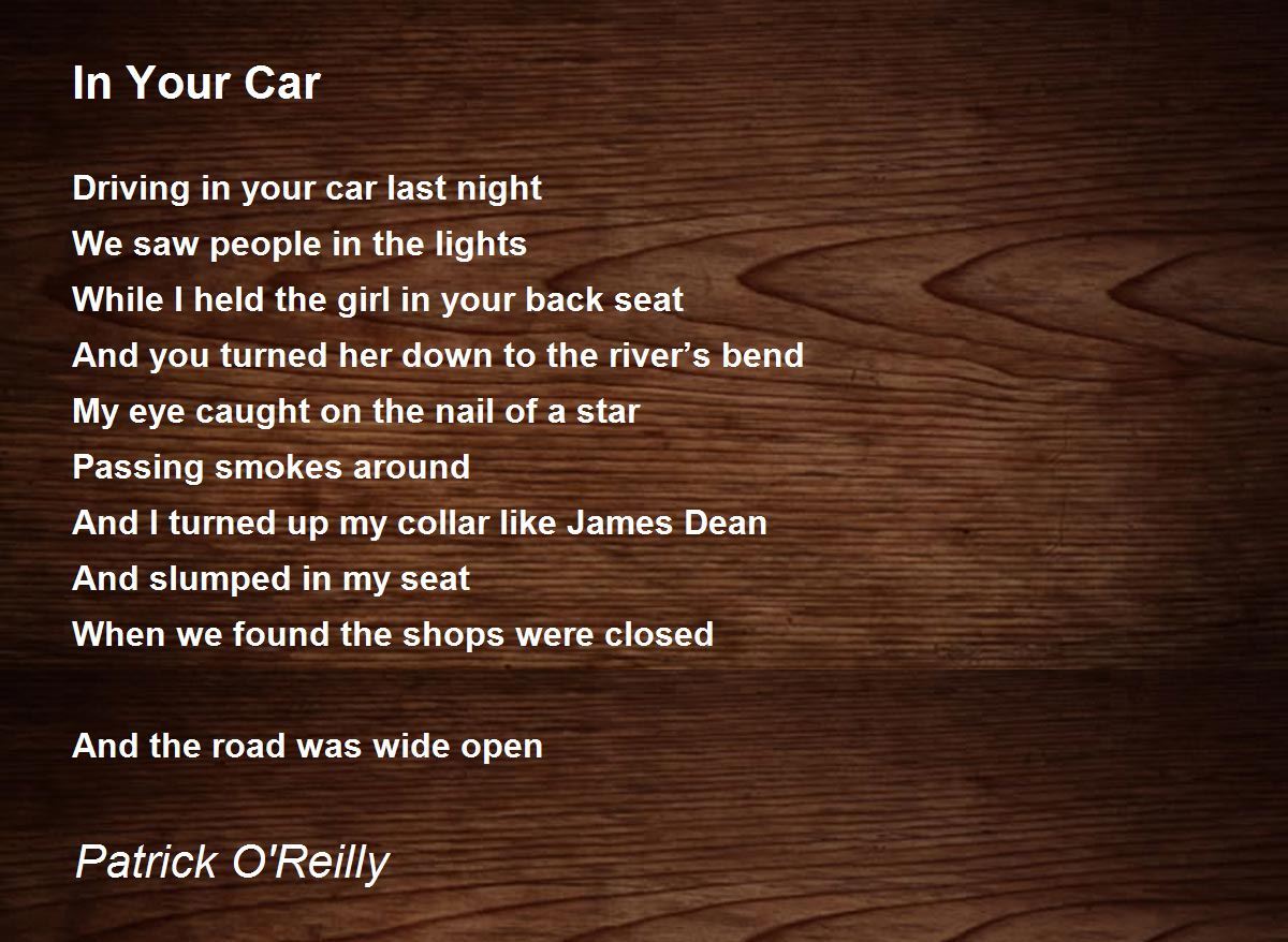 Concrete Poem Car at Nancy Townsend blog