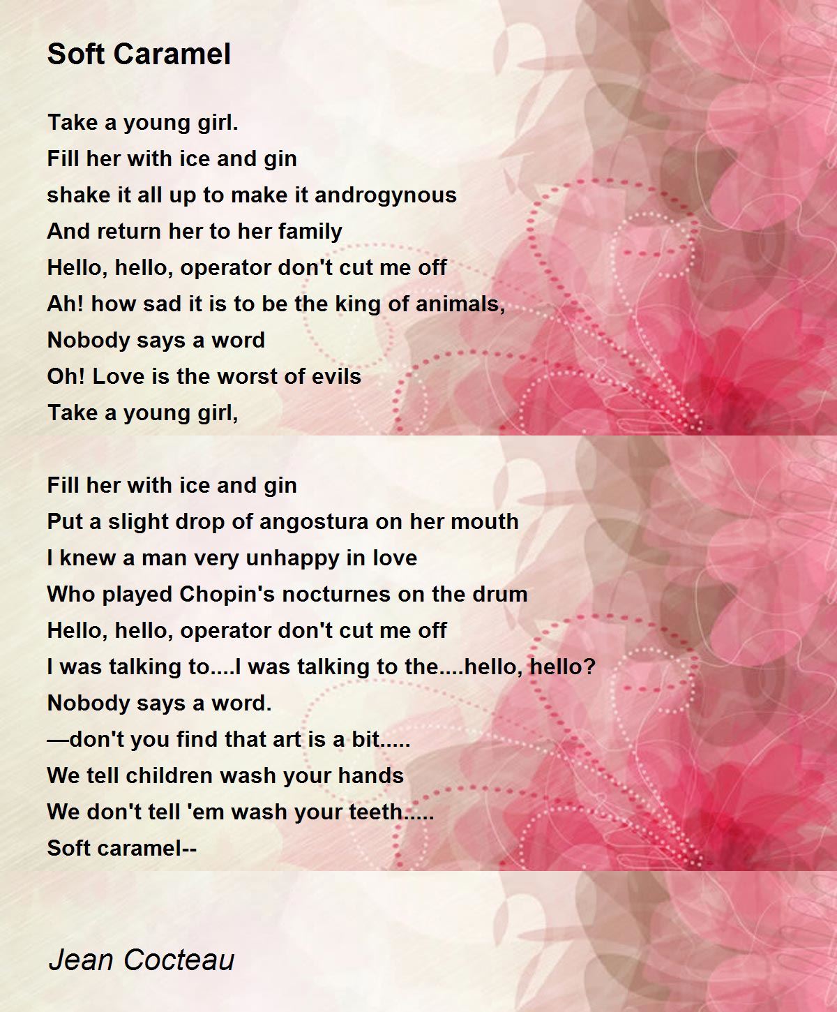 Soft Caramel Poem by Jean Cocteau - Poem Hunter