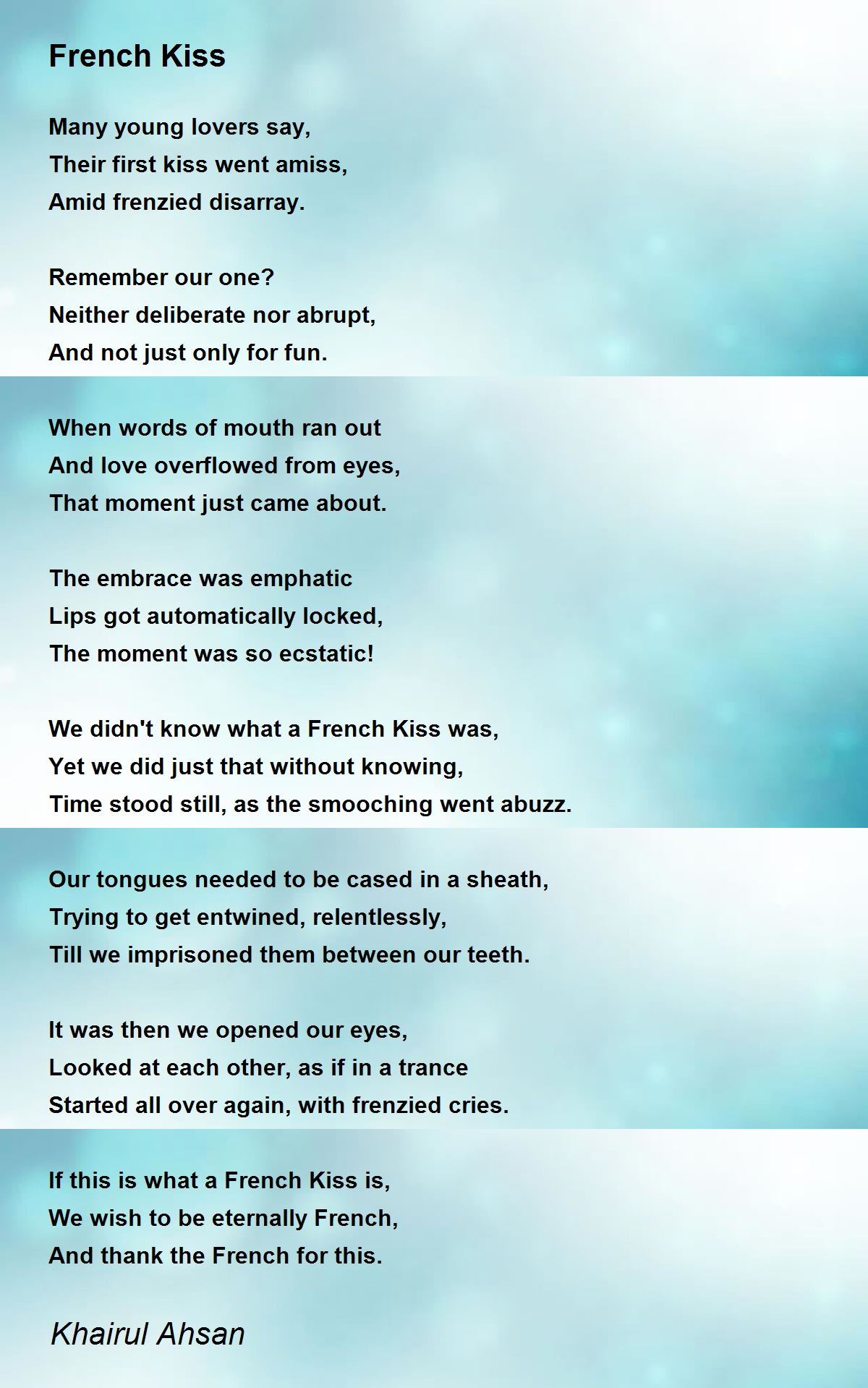 Our First Kiss Poems