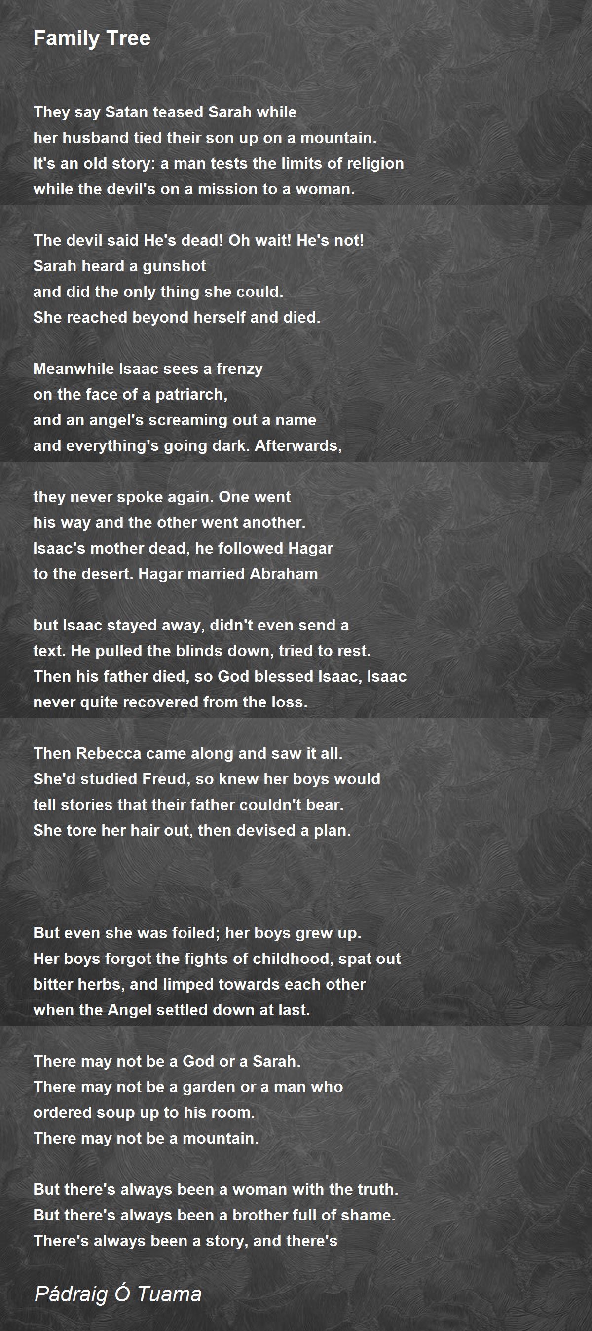 The Family Tree Poem By Patricia Grantham Poem Hunter