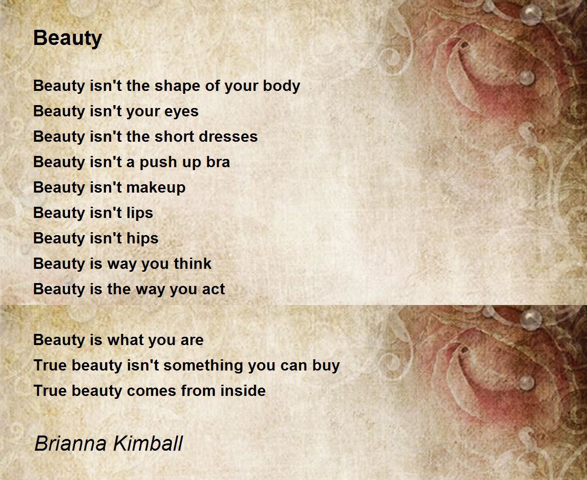 Beauty - Beauty Poem by Brianna Kimball