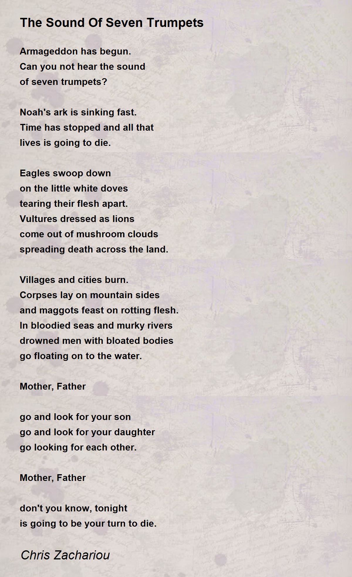 The Sound Of Seven Trumpets - The Sound Of Seven Trumpets Poem by Chris ...