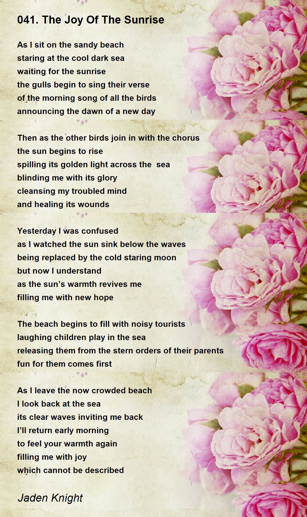 041. The Joy Of The Sunrise by Jaden Knight - 041. The Joy Of The ...