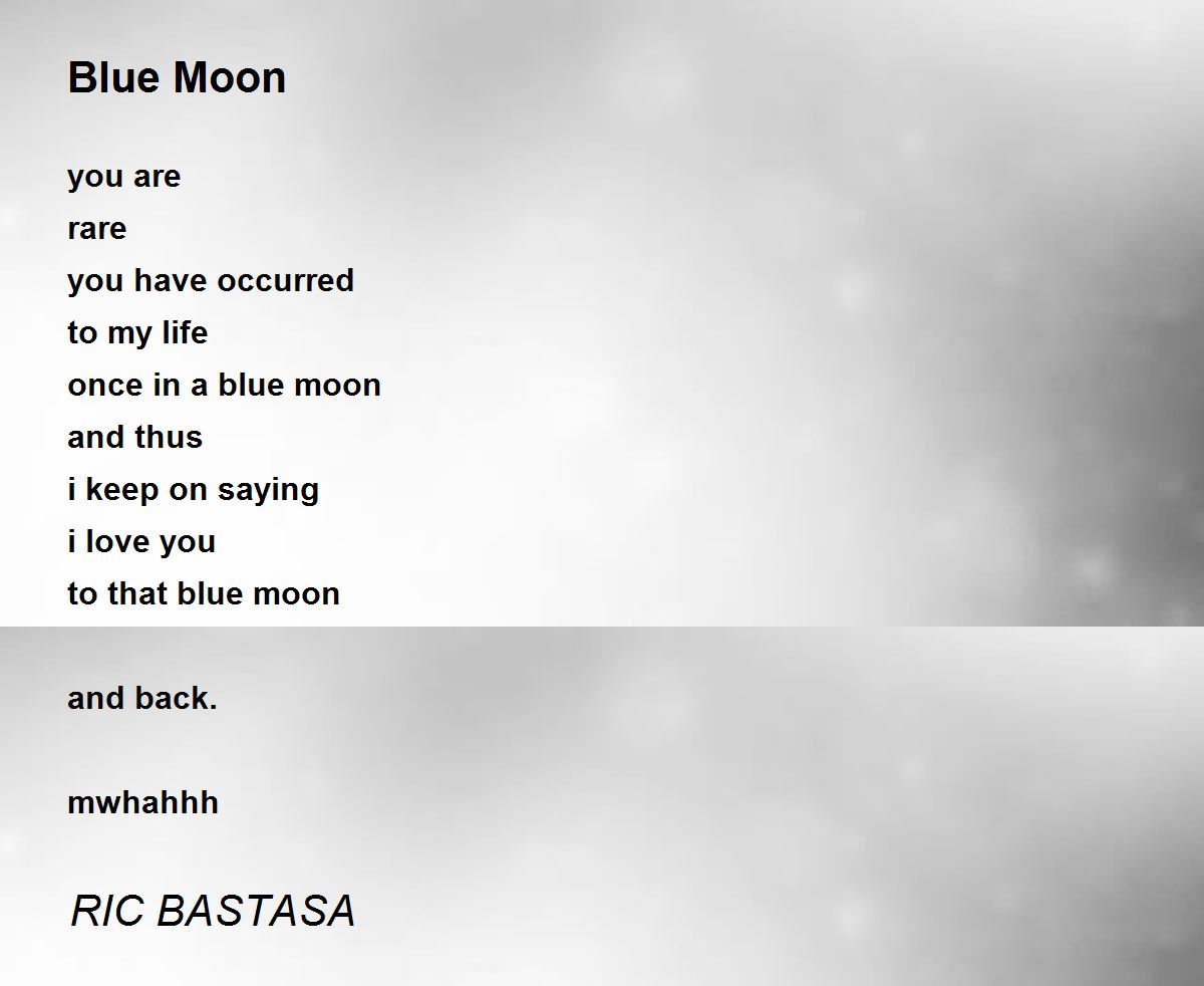 Blue Moon Poem