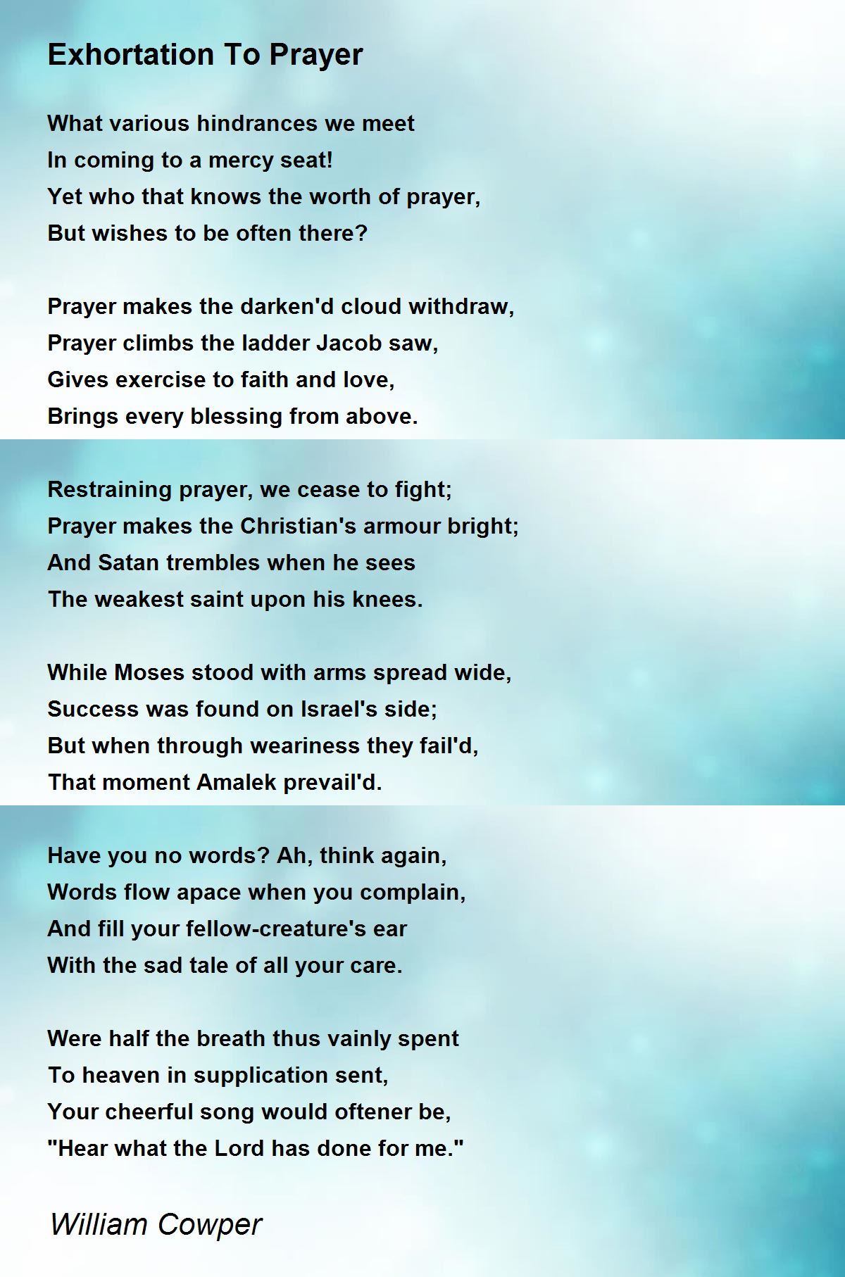 Jehovah Jesus Poem By William Cowper Poem Hunter Comments