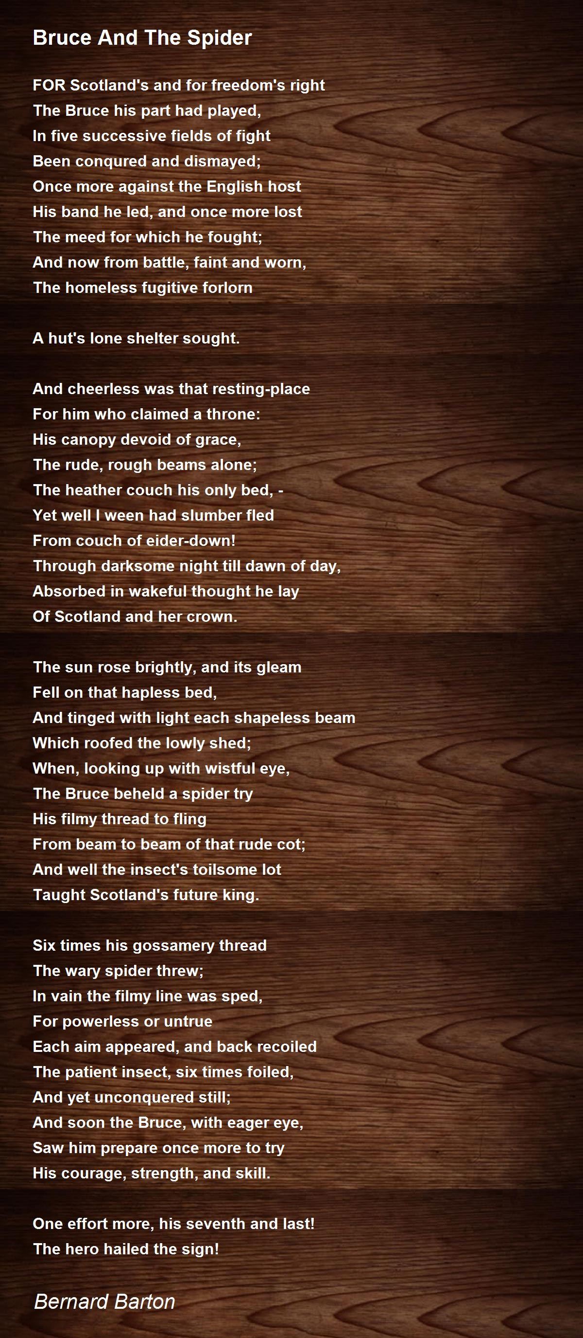 Central Idea Of Poem King Bruce And The Spider | Sitedoct.org