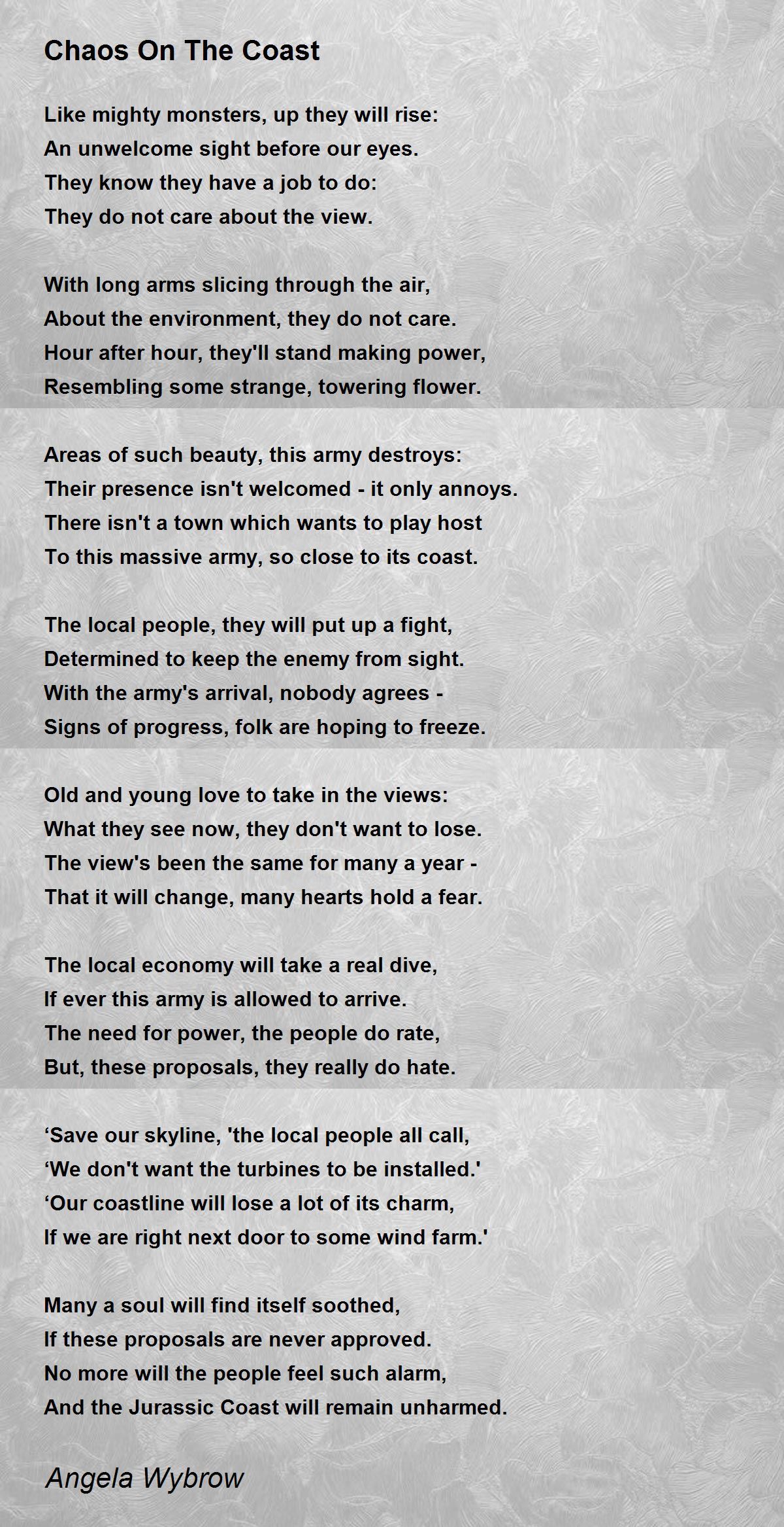 Chaos On The Coast - Chaos On The Coast Poem by Angela Wybrow