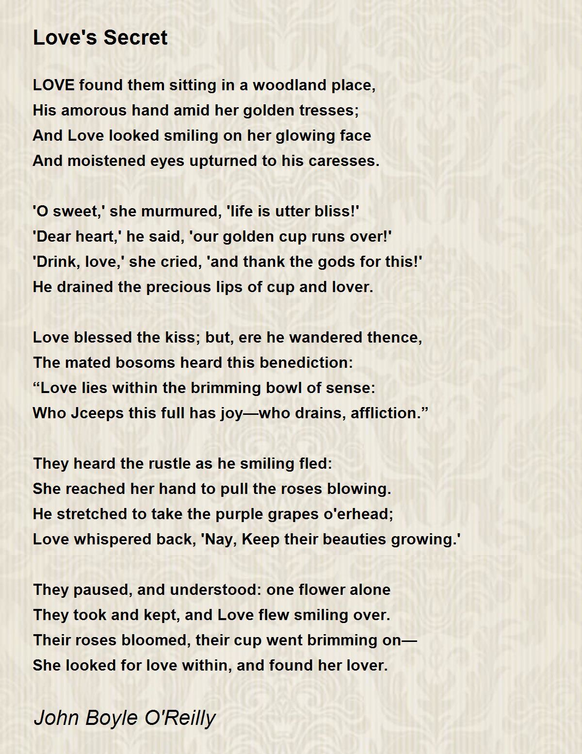 Love Poems For Secret Lovers