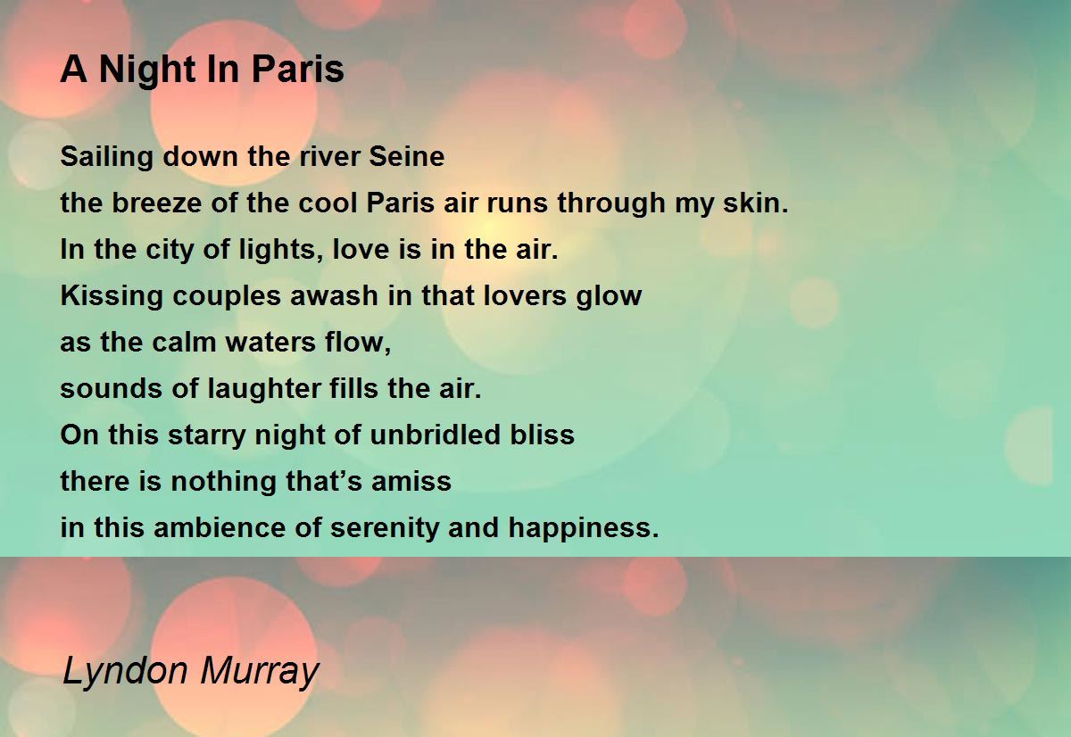 A Night In Paris - A Night In Paris Poem by Lyndon Murray