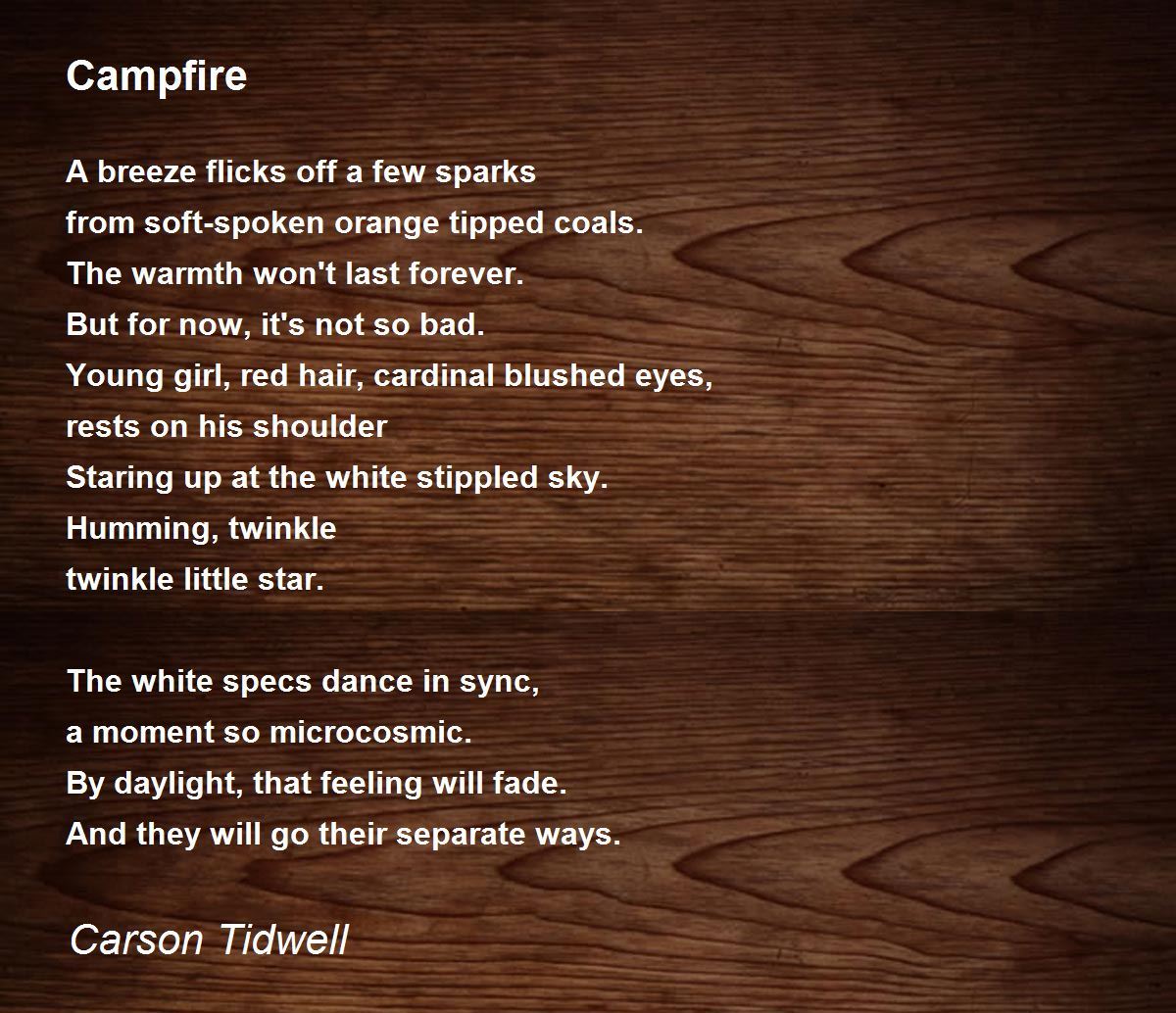 Campfire - Campfire Poem by Carson Tidwell