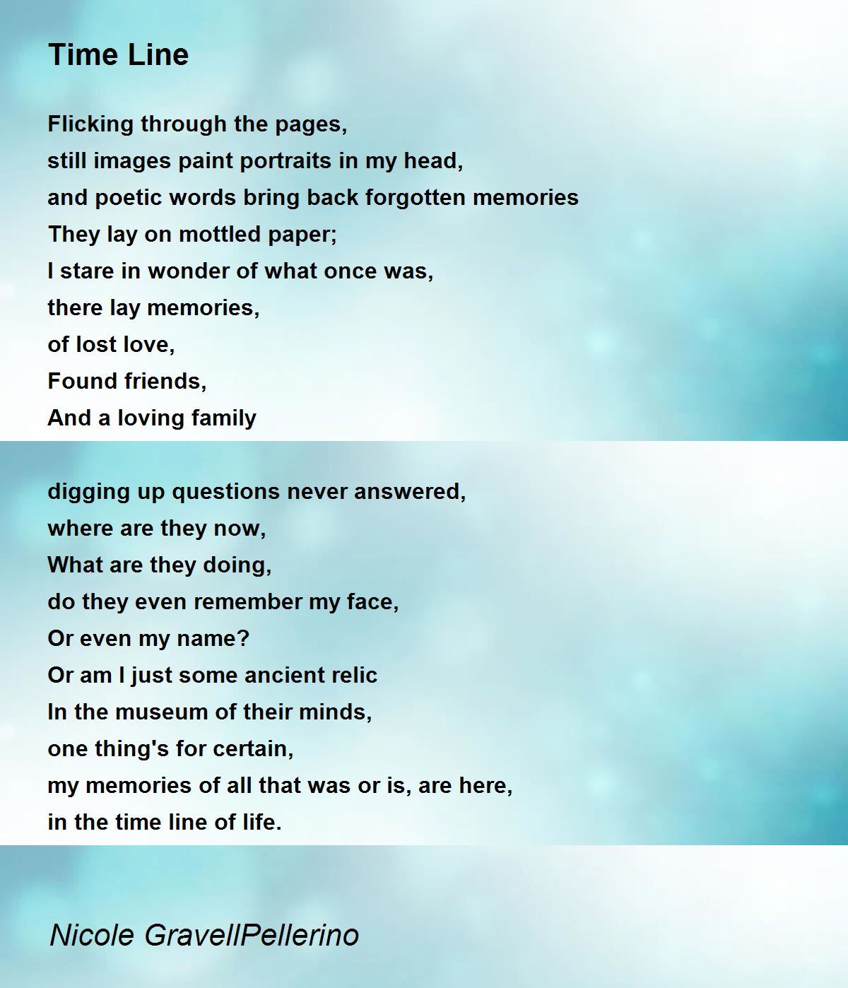 Time Line - Time Line Poem by Nicole GravellPellerino