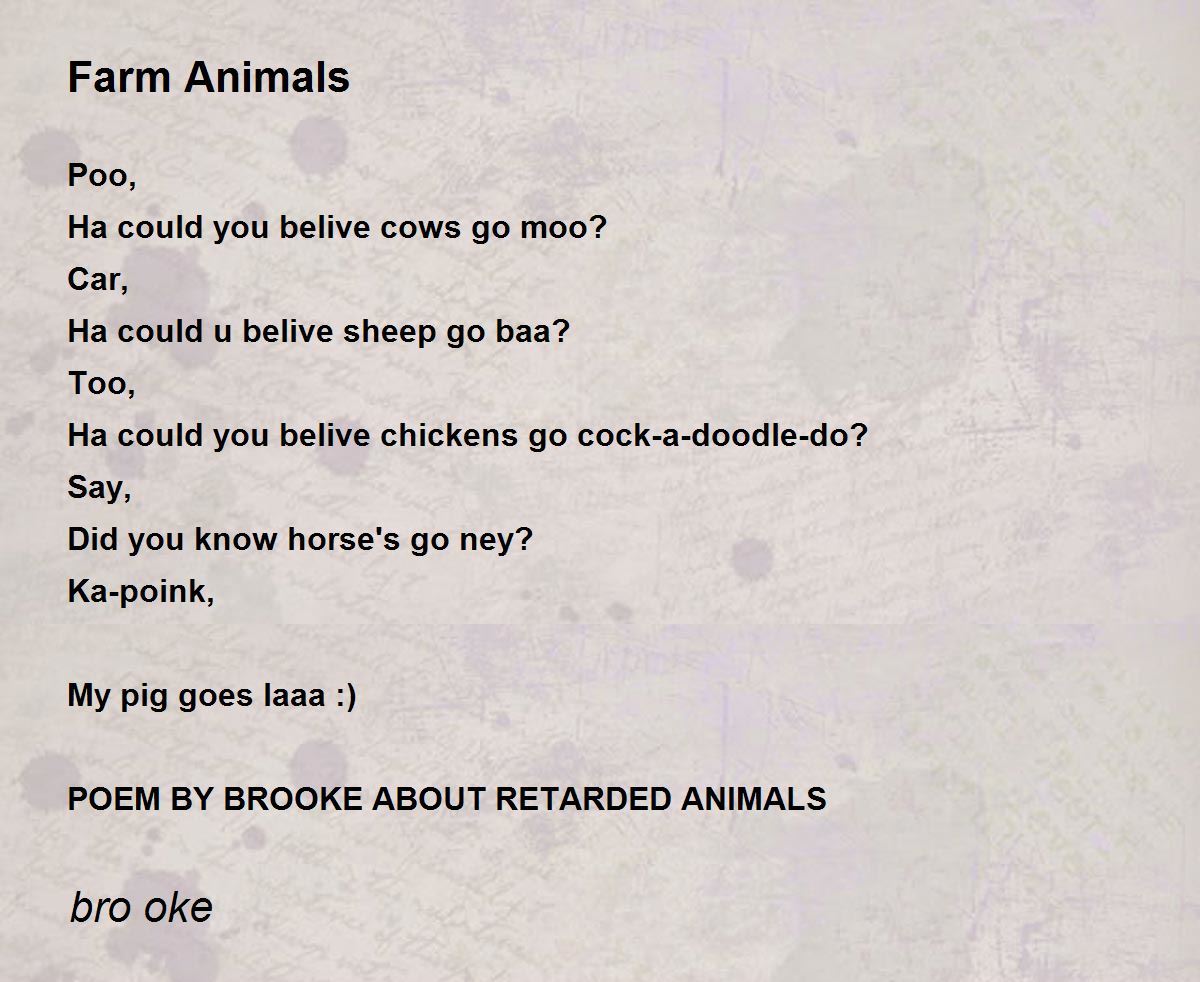 Farm Animal Poems For Toddlers at Angus Champion blog