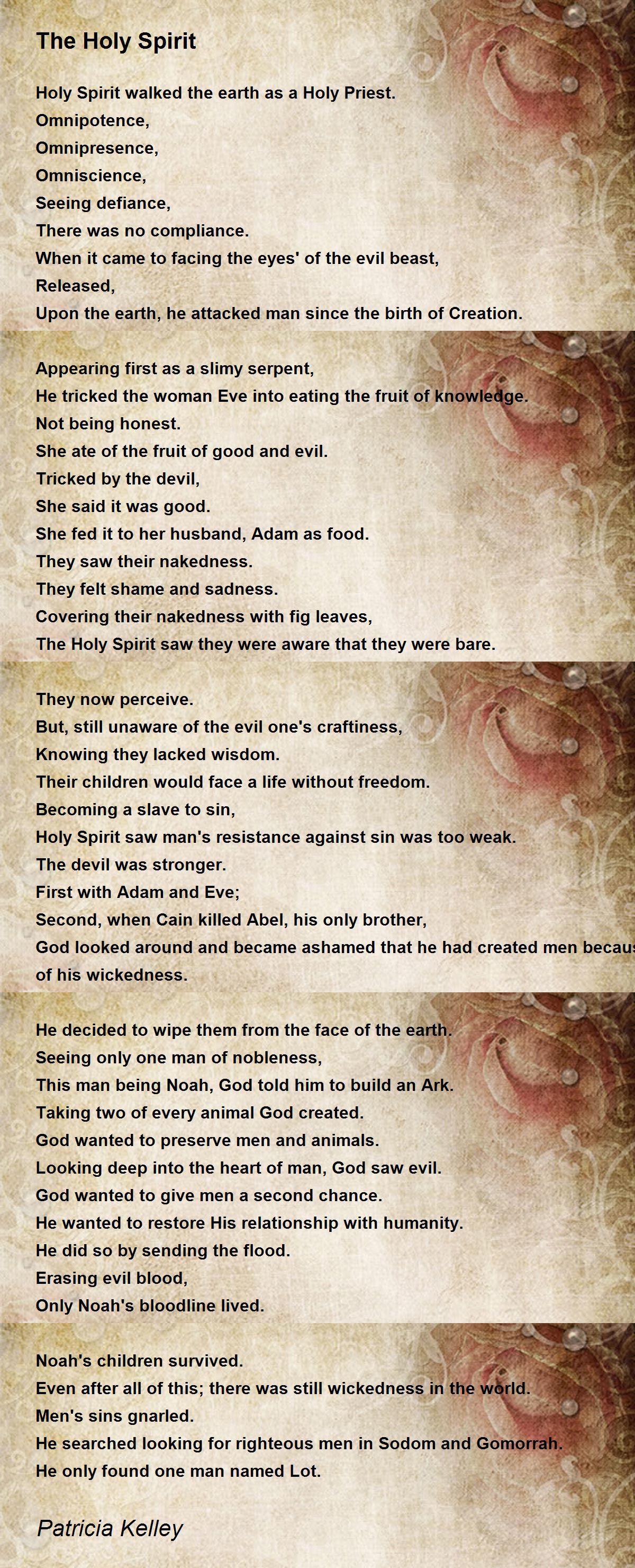 Understanding The Holy Spirit Poem By Patricia Kelley Poem Hunter South ...