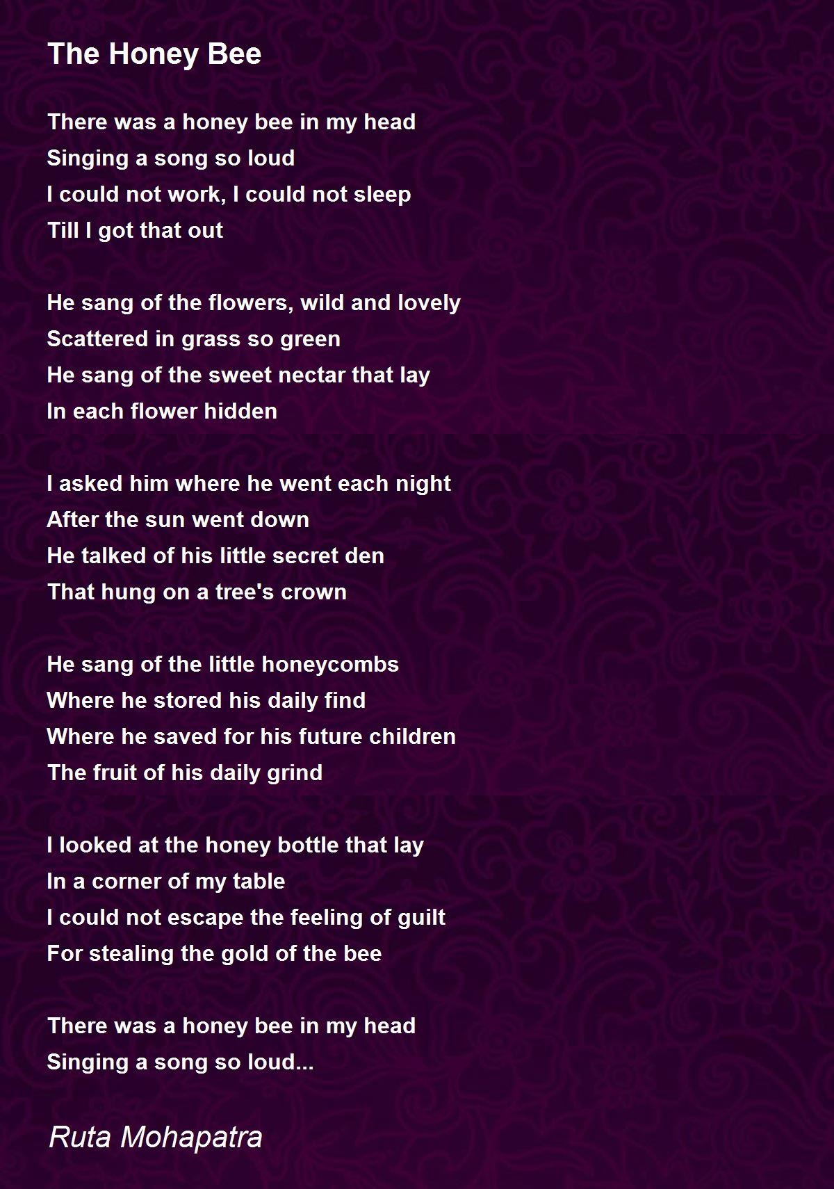 Honey Bee Poems Quotes