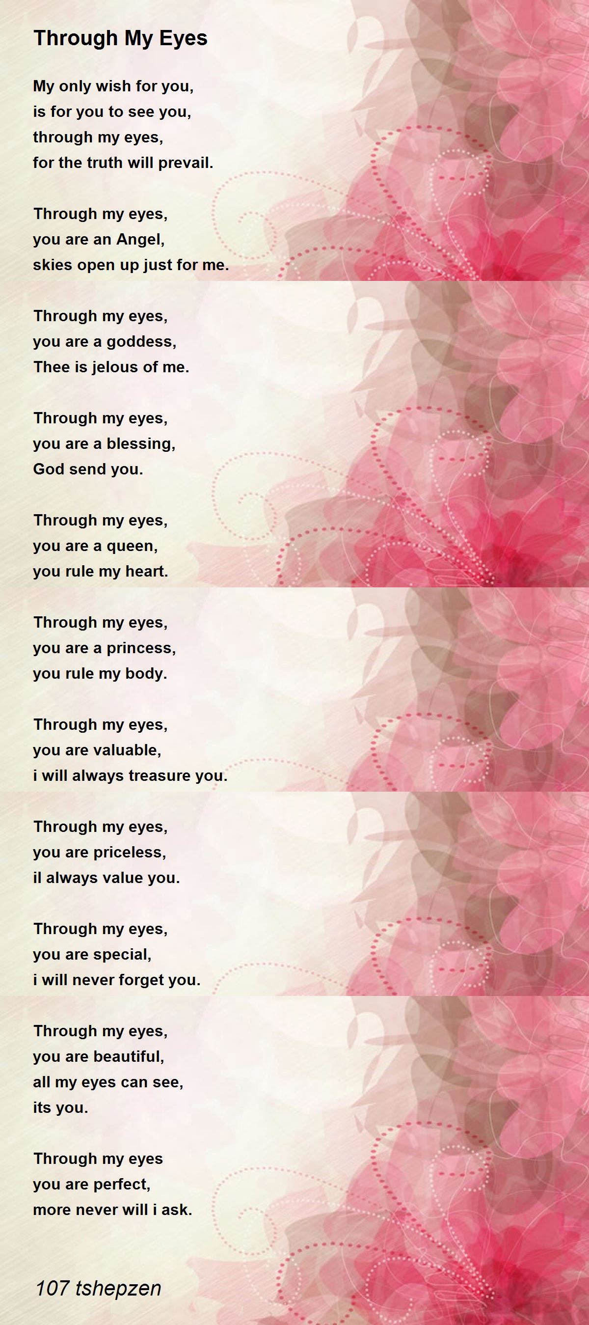 Through My Eyes by 107 tshepzen - Through My Eyes Poem