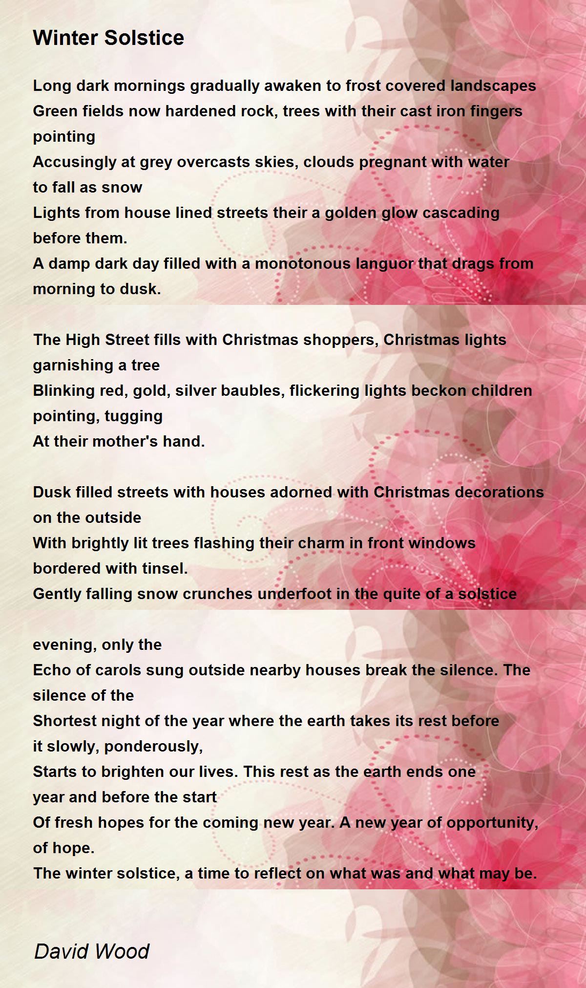 Winter Solstice Poem by David Wood - Poem Hunter