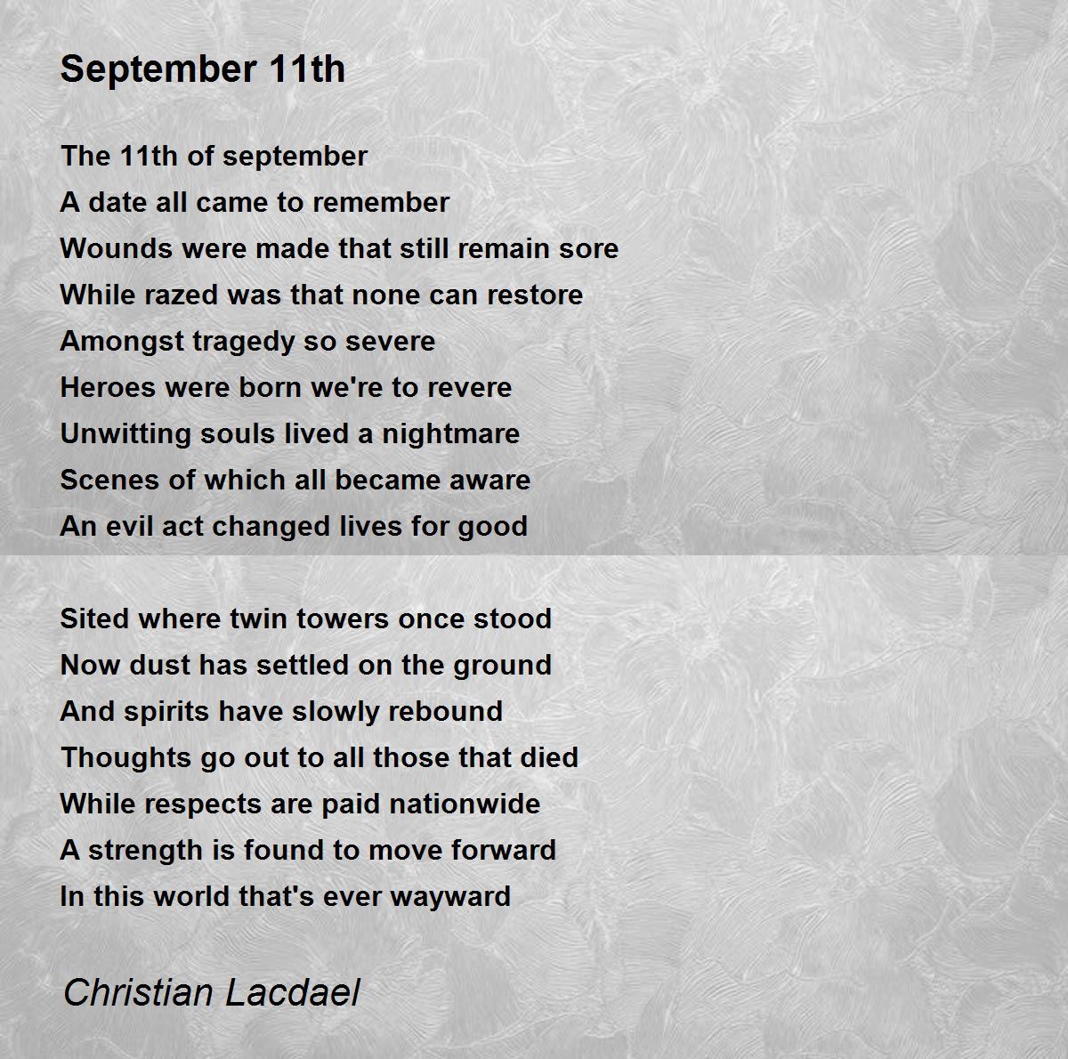 September 11th - September 11th Poem by Christian Lacdael