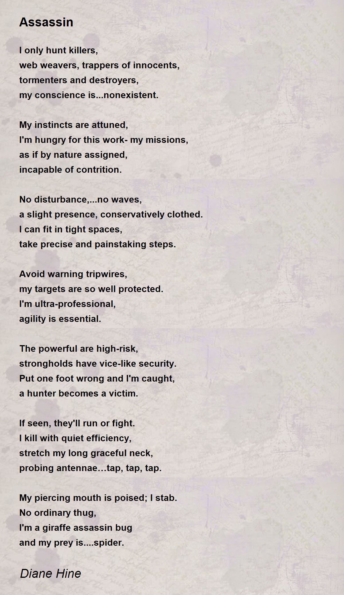 Assassin - Assassin Poem by Diane H