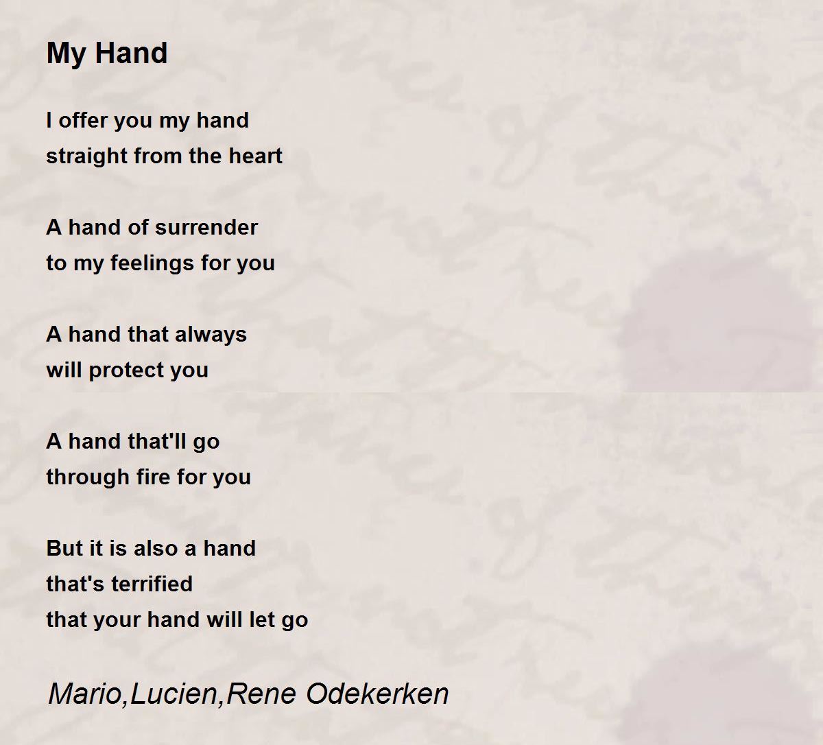 On My Hand Poem at Anthony Whitlow blog
