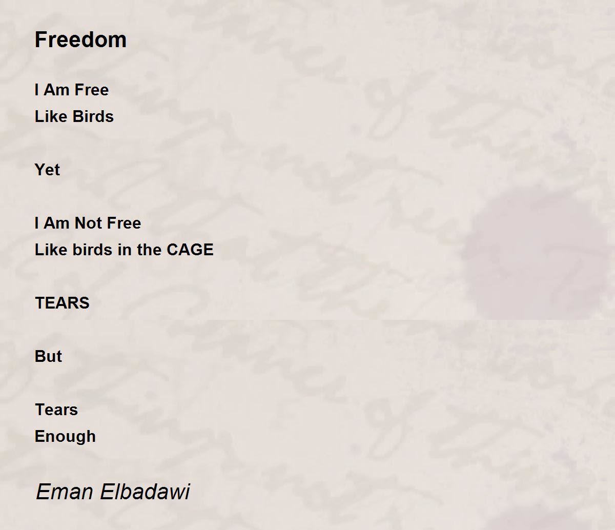 Write A Poem Using The Letter Of Freedom at Evie Rounsevell blog