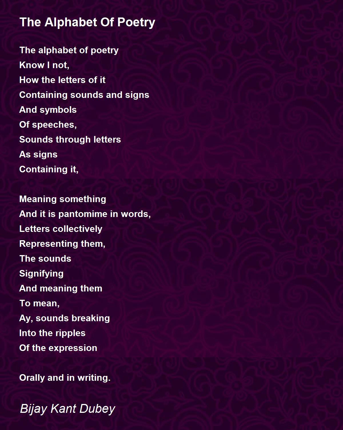 Famous Short Poetry Alphabet