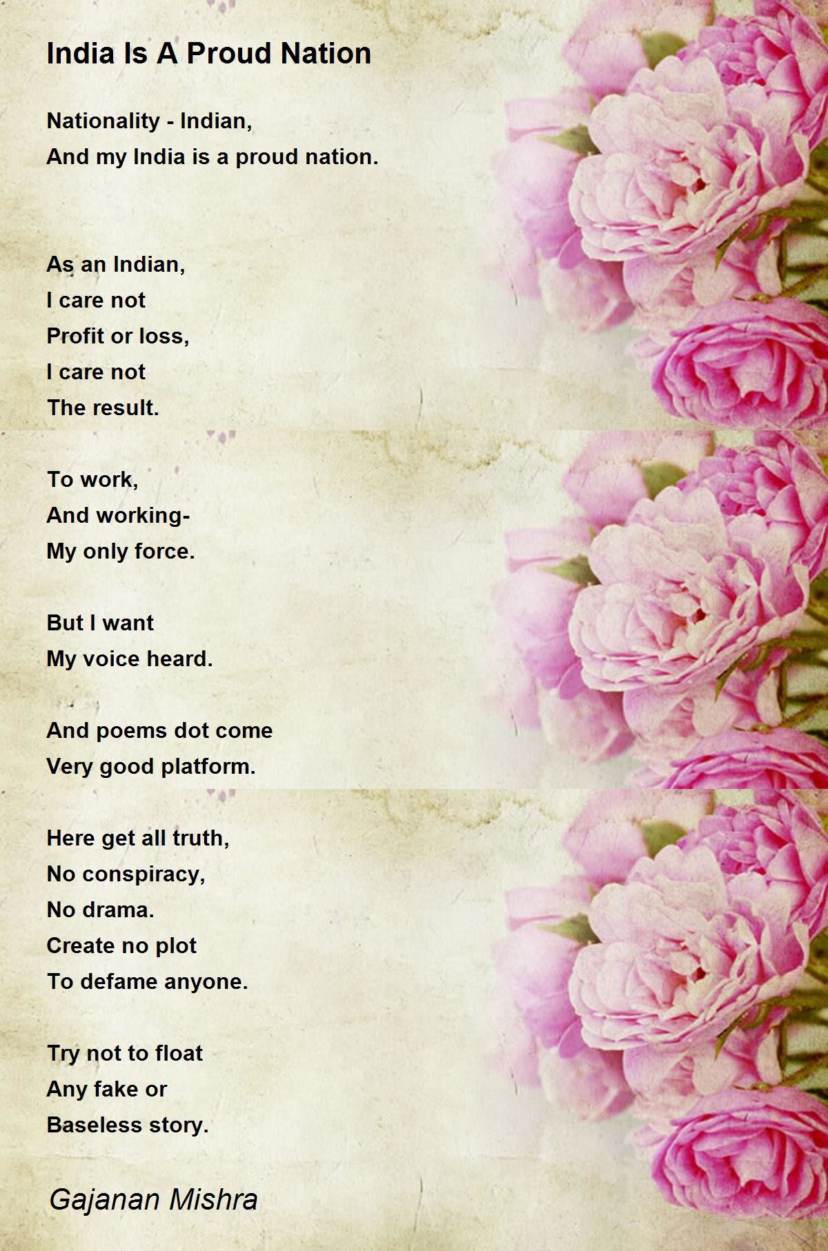 India Is A Proud Nation - India Is A Proud Nation Poem by Gajanan Mishra