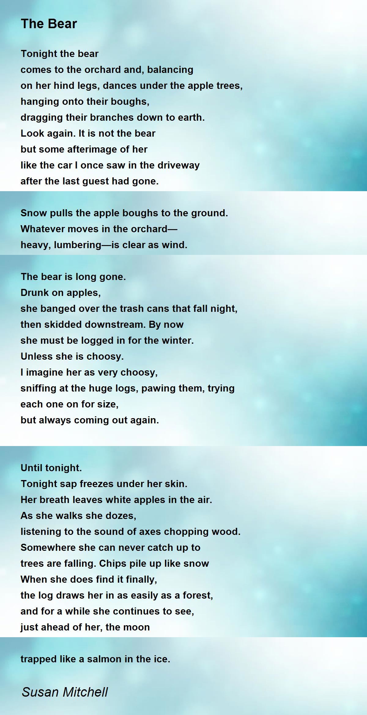 Bear Poems By Famous Poets at Willie Liggins blog