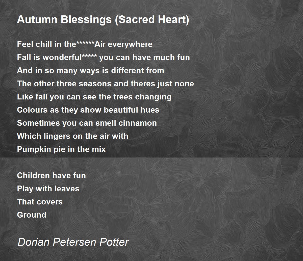 Autumn Blessings (Sacred Heart) - Autumn Blessings (Sacred Heart) Poem ...