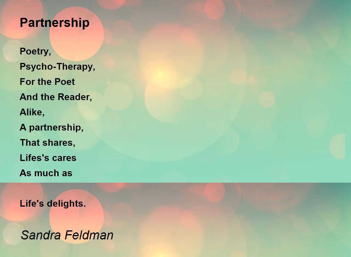 Partnership - Partnership Poem by Sandra Feldman