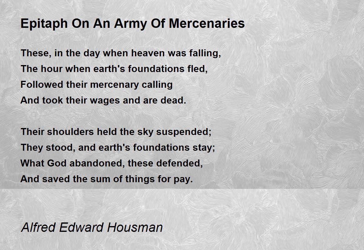 Mercenaries aka professional soldiers.....What is Arfcom's view of them ...