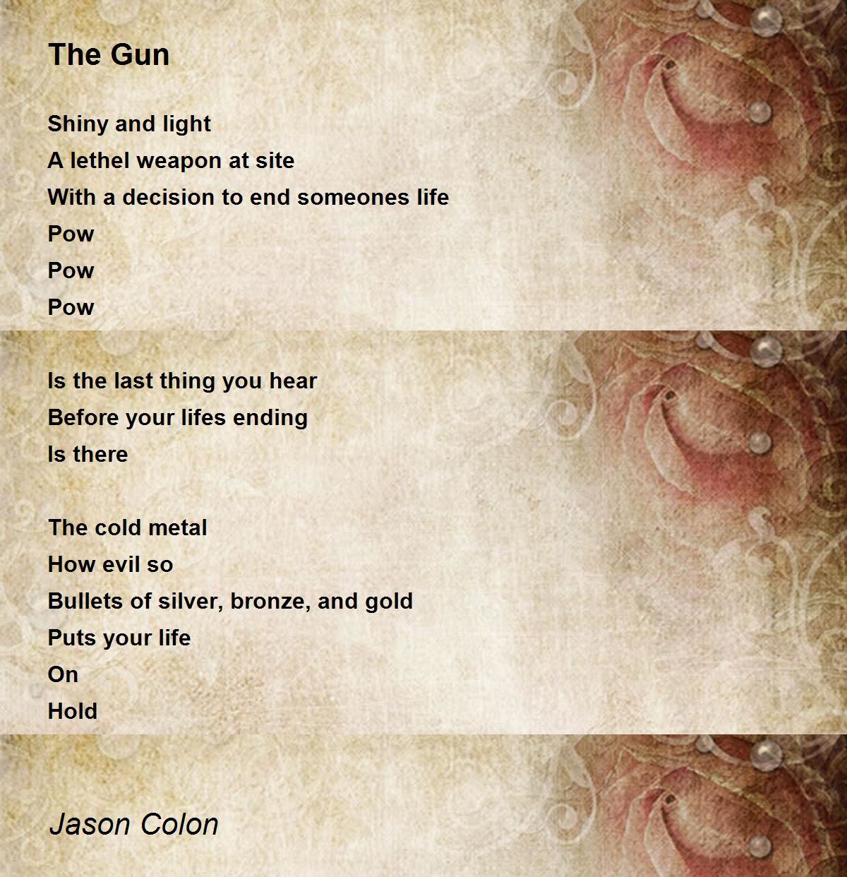 The Gun Poem by Jason Colon - Poem Hunter