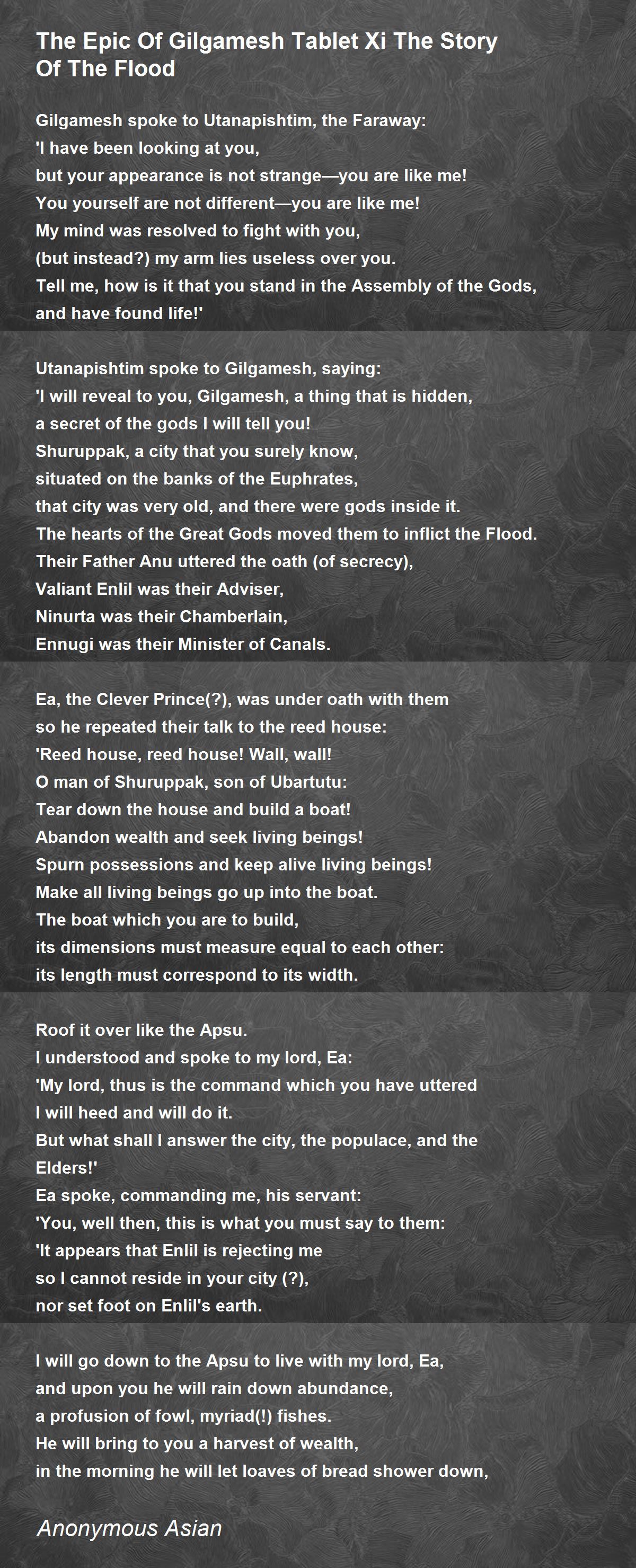 Gilgamesh Poem Quotes The Epic Of Gilgamesh By Anonymous