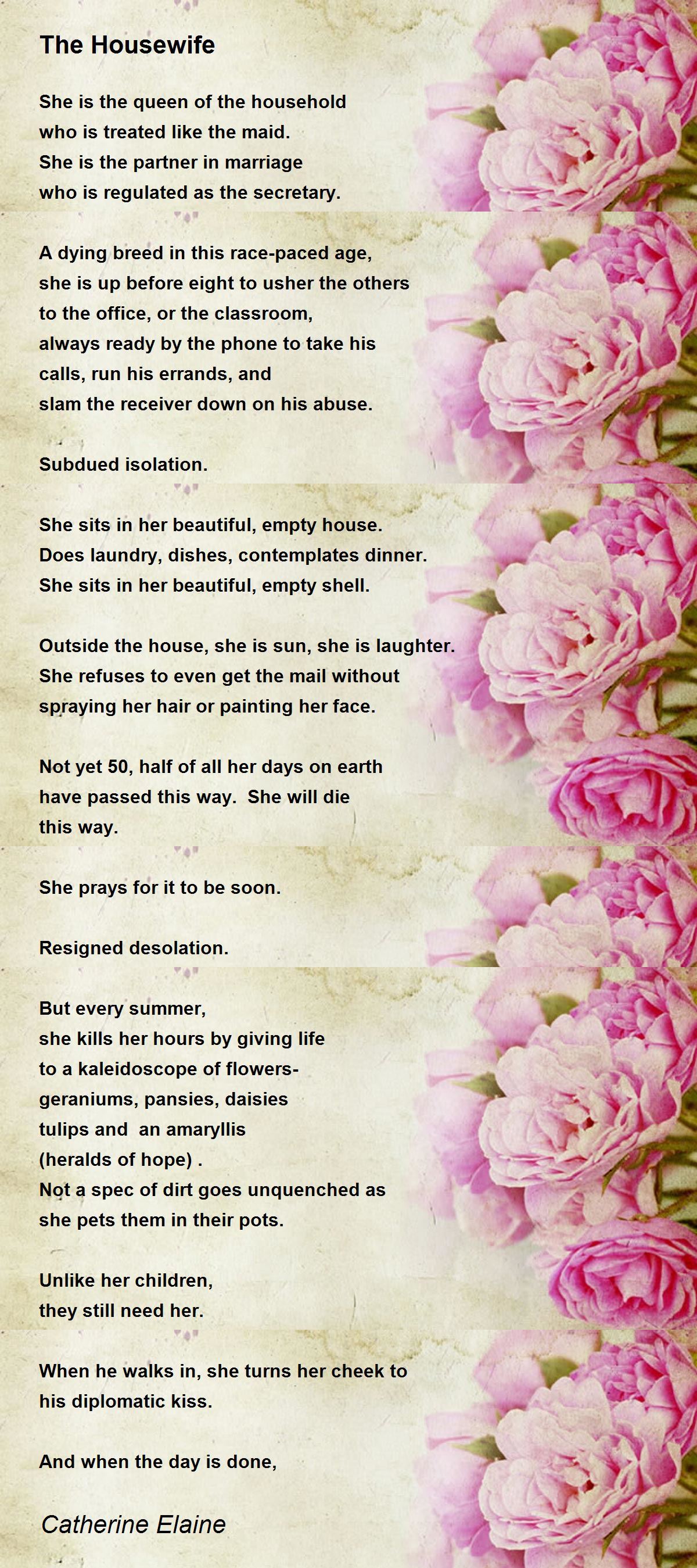 The Housewife - The Housewife Poem by Catherine Elaine