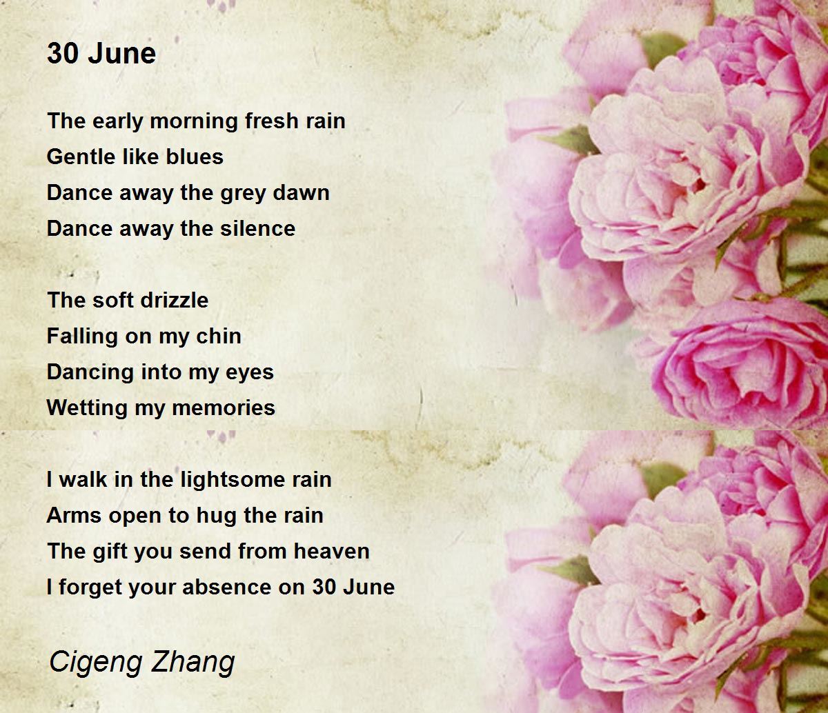 30 June - 30 June Poem by Cigeng Zhang