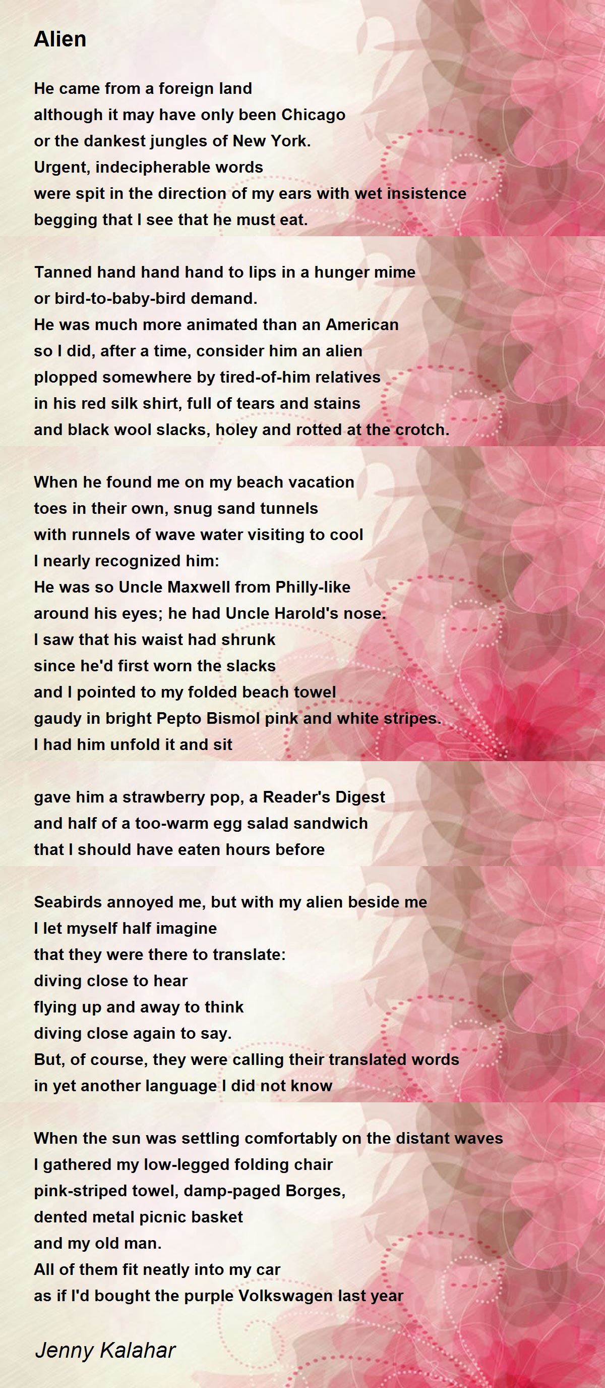 Alien by Jenny Kalahar - Alien Poem