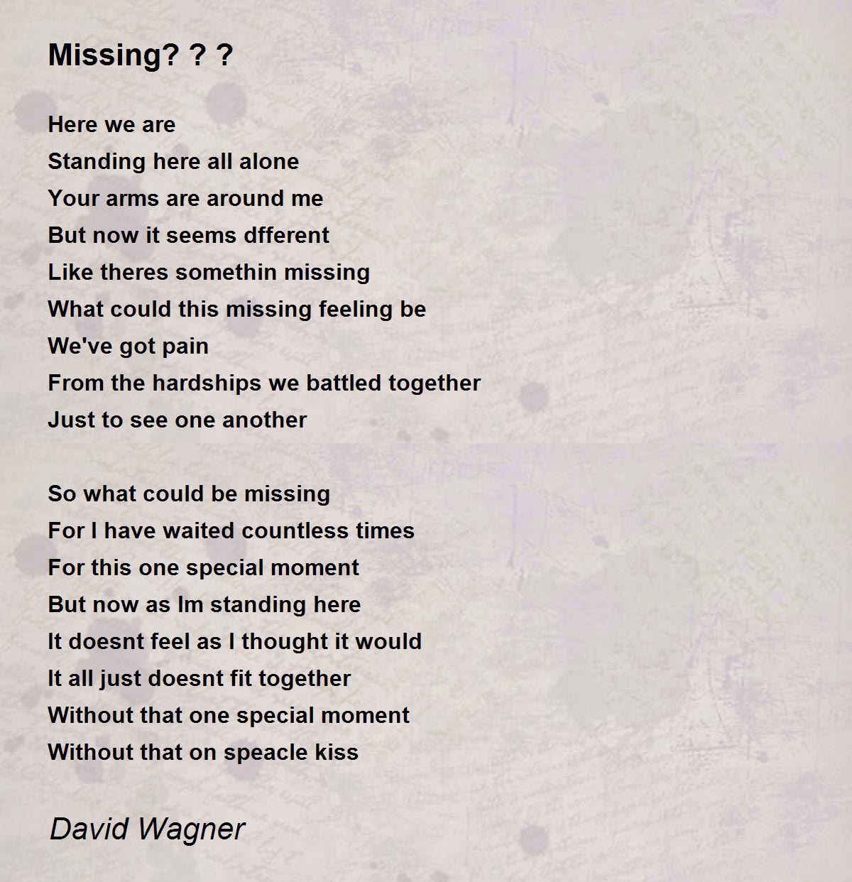 Missing Someone Poem