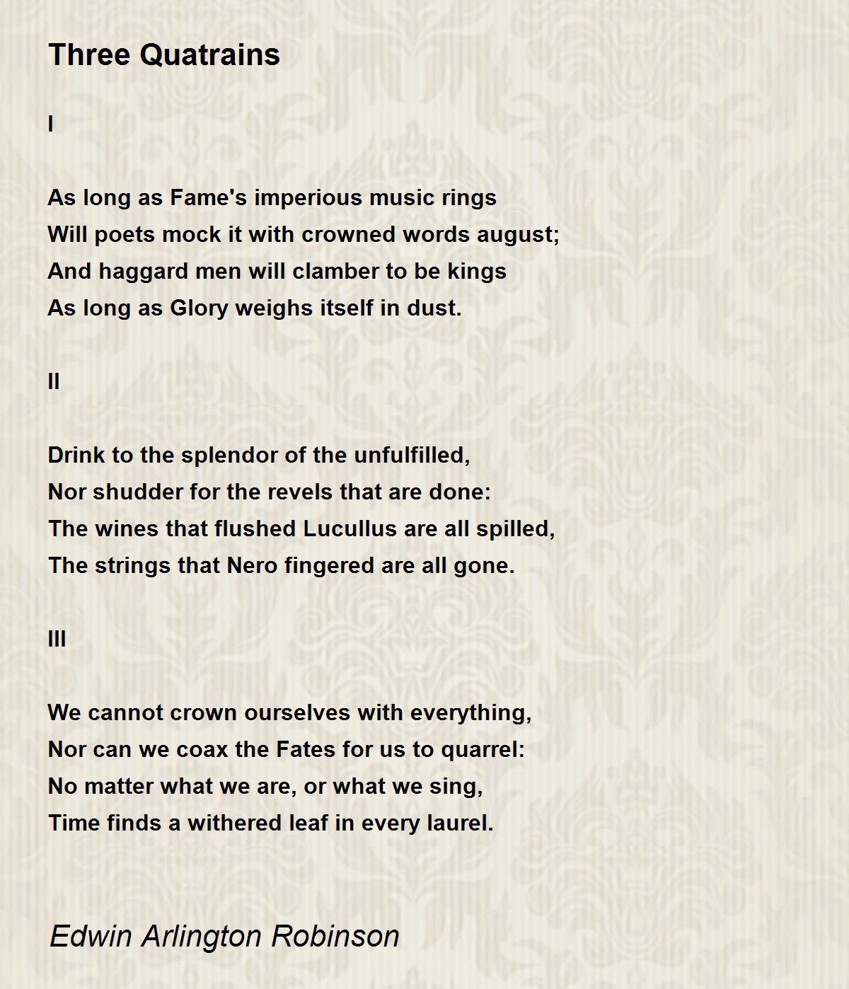 Quatrain Poem For Kids